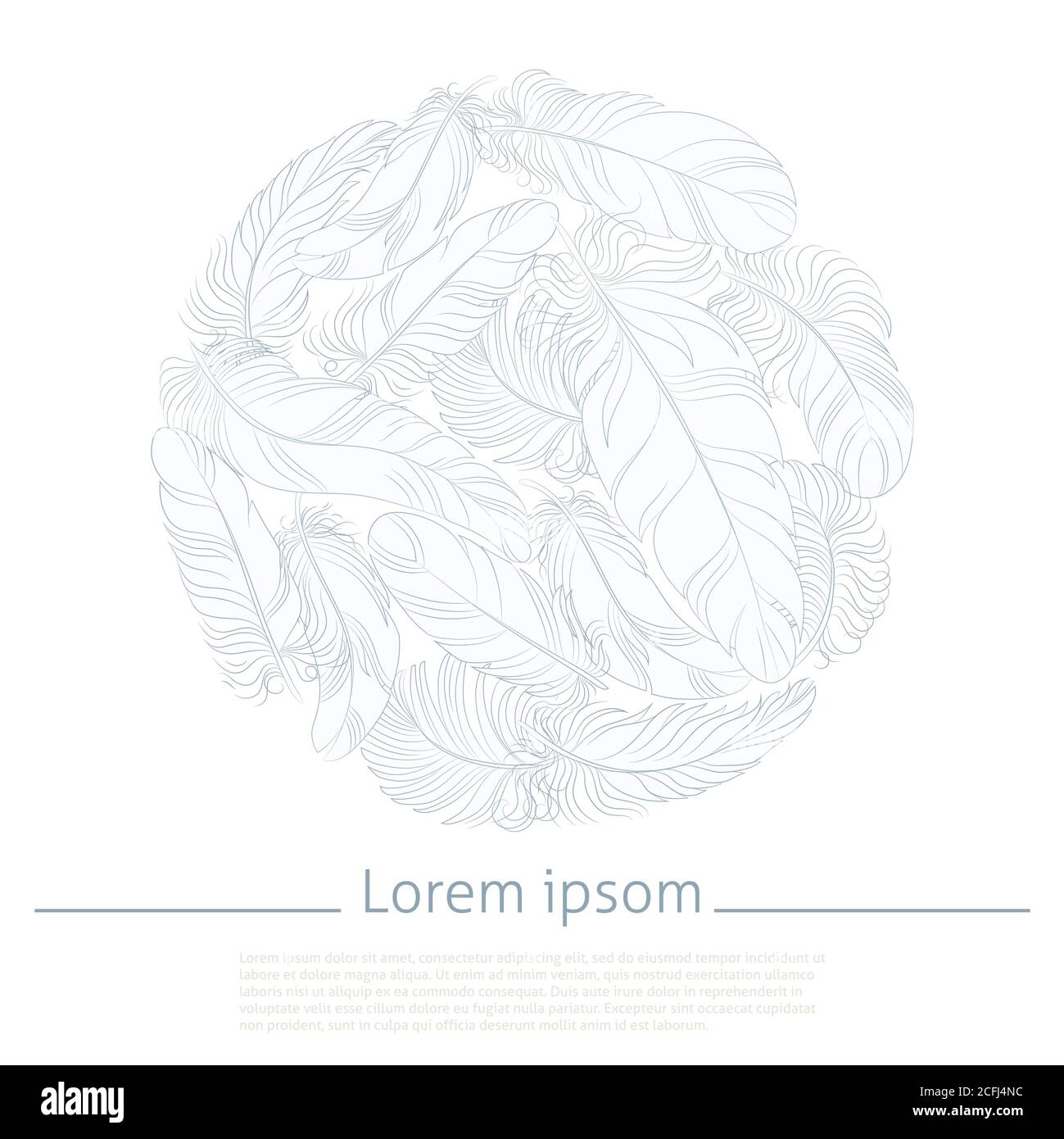 Vector template for your text with feathers shaped in circle Stock ...