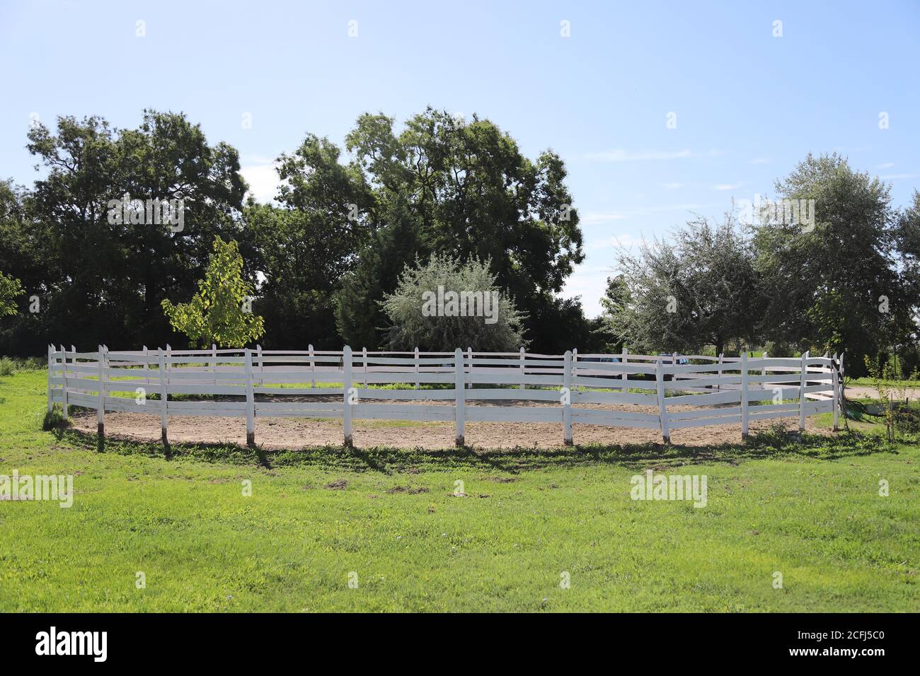 Photo of round pen outdoors ready for a equestrian training Stock Photo ...