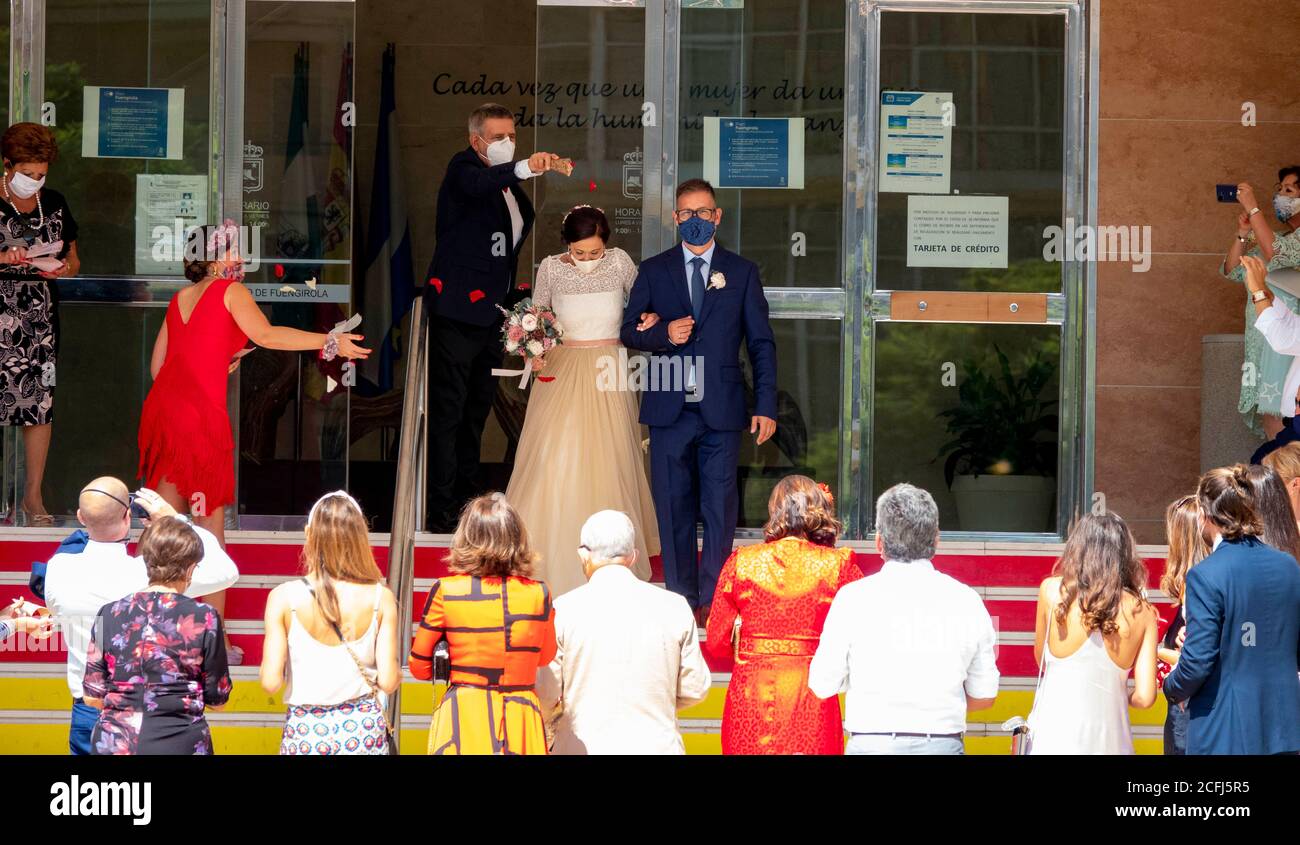 pic shows: masked wedding Spanish style in Fuengirola Saturday where ...
