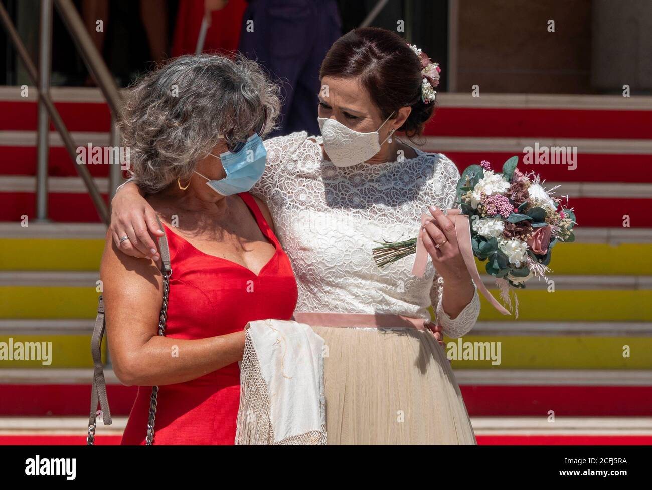 pic shows: masked wedding Spanish style in Fuengirola Saturday where ...