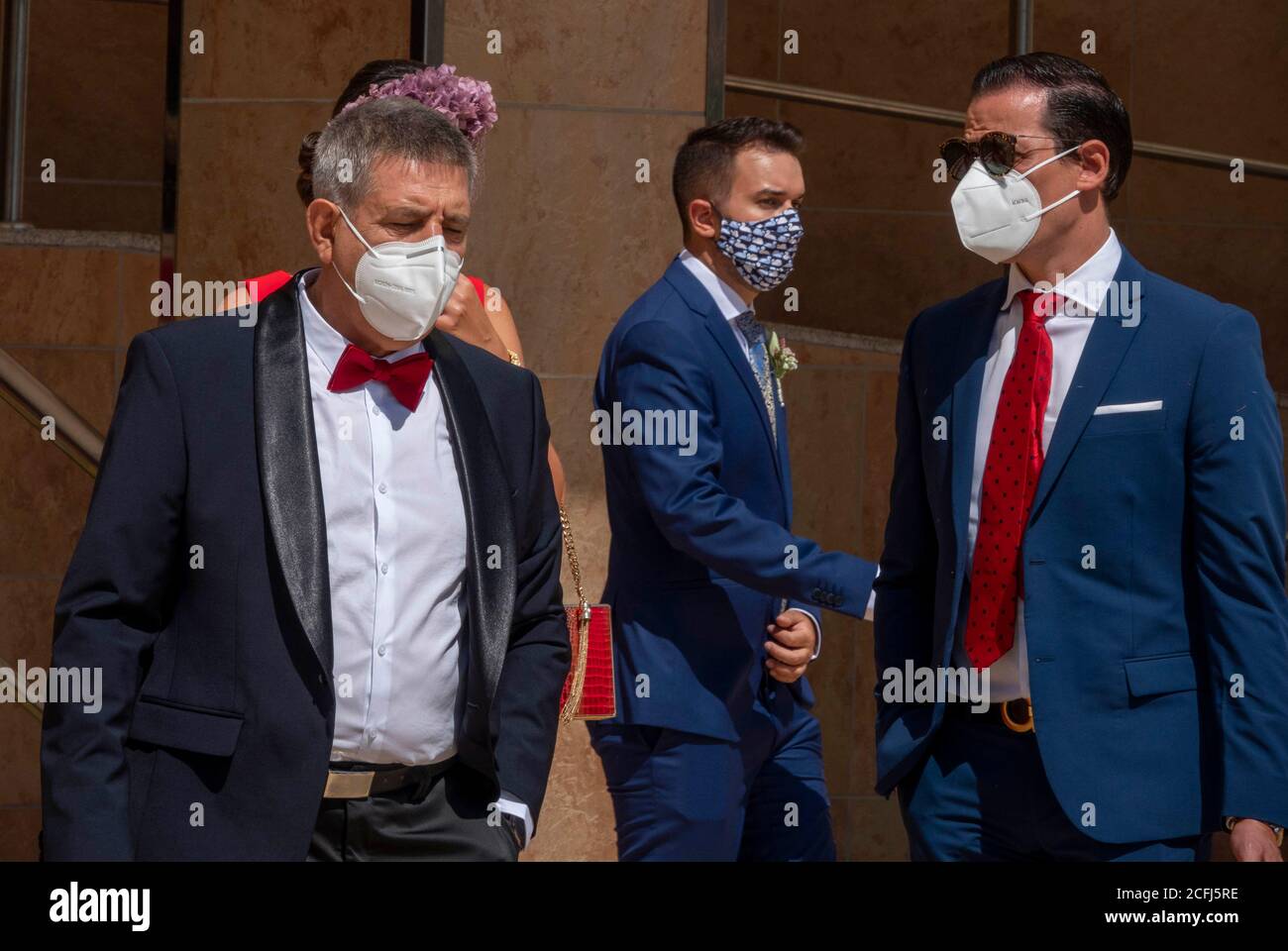pic shows: masked wedding Spanish style in Fuengirola Saturday where ...