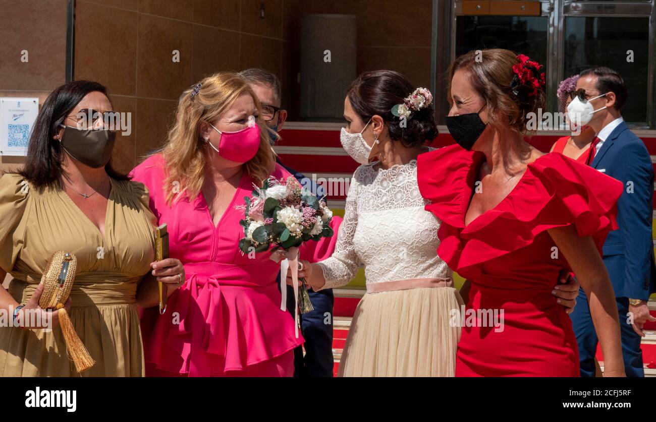 pic shows: masked wedding Spanish style in Fuengirola Saturday where ...