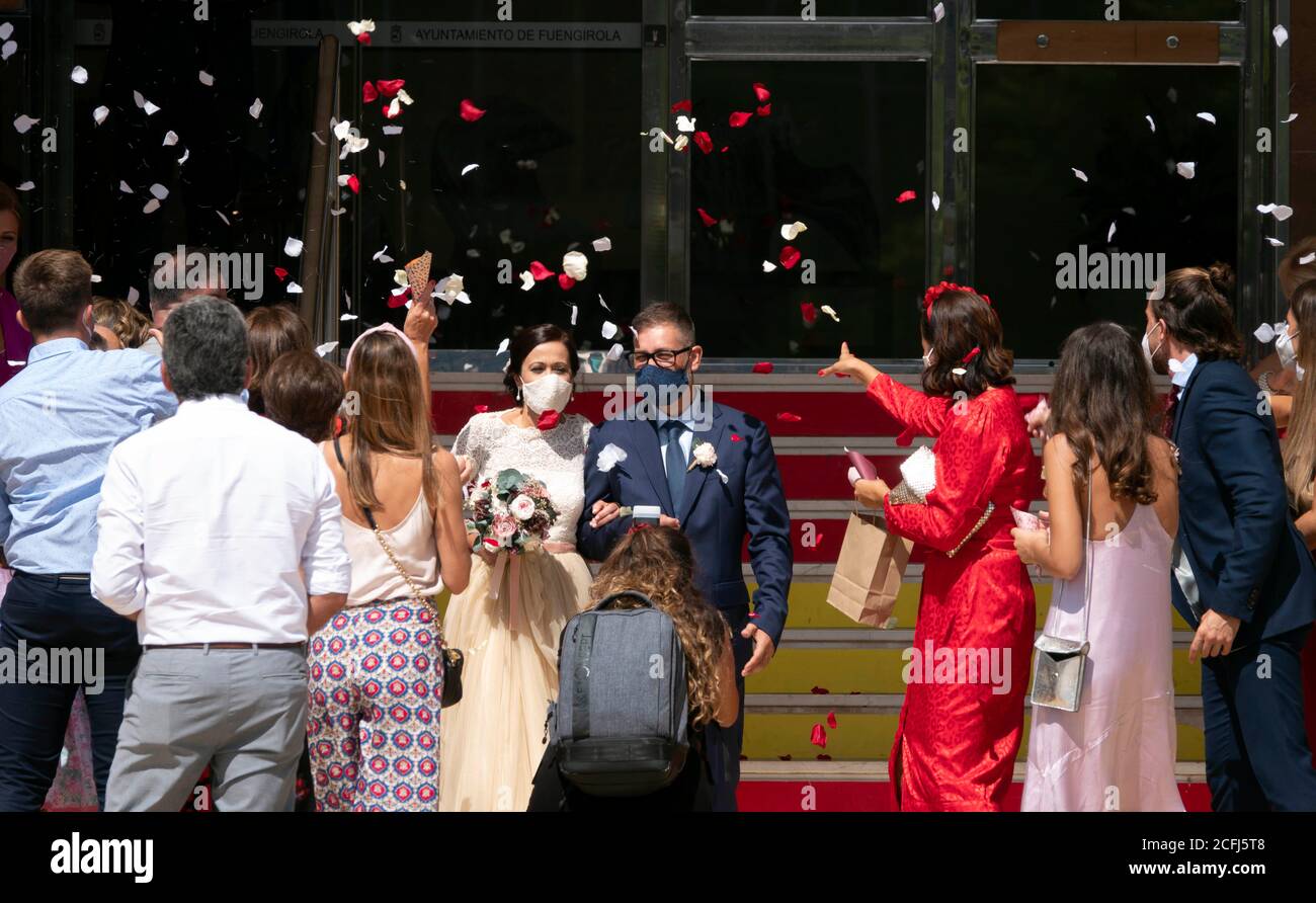 pic shows: masked wedding Spanish style in Fuengirola Saturday where ...
