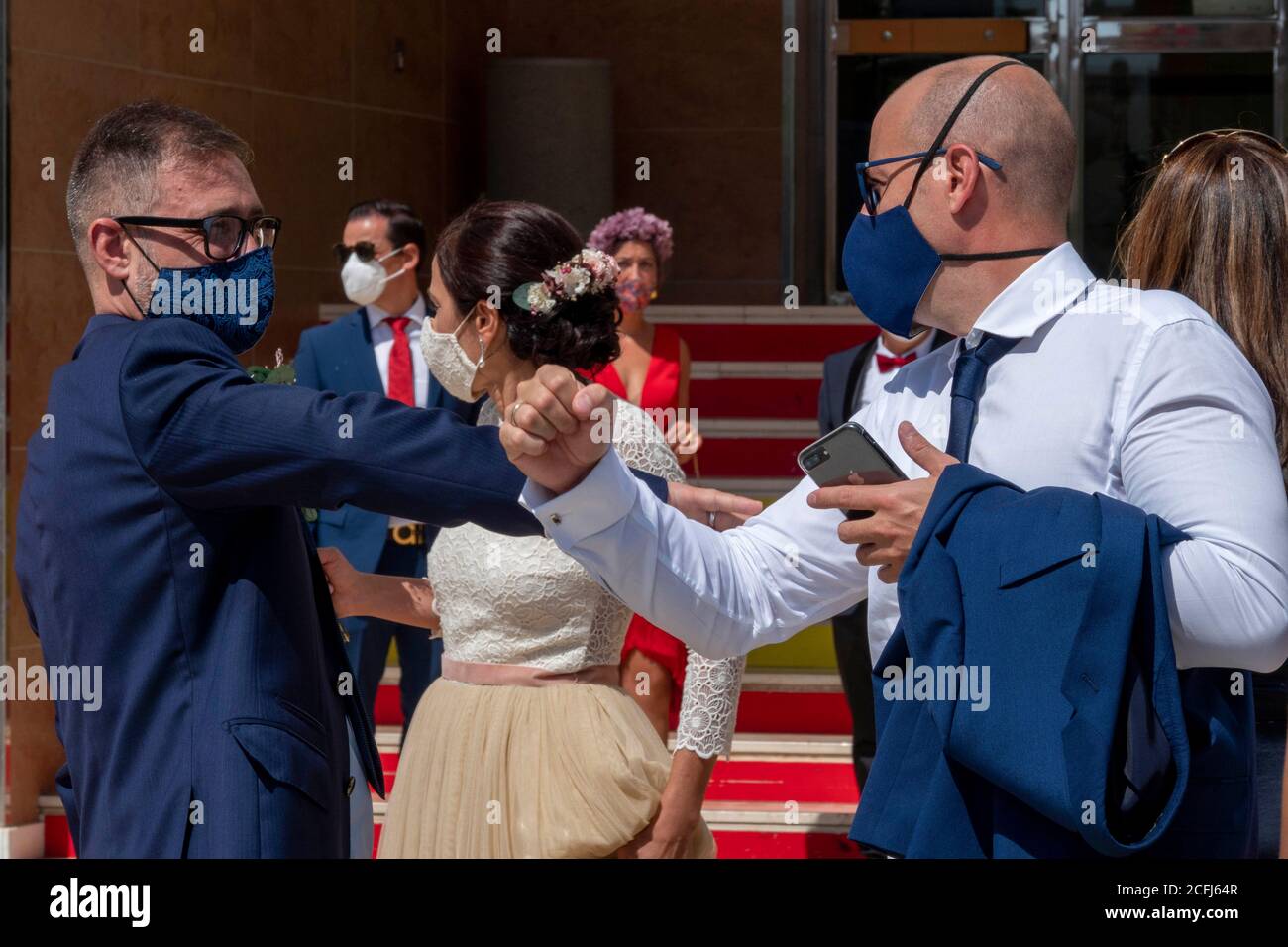 pic shows: masked wedding Spanish style in Fuengirola Saturday where ...