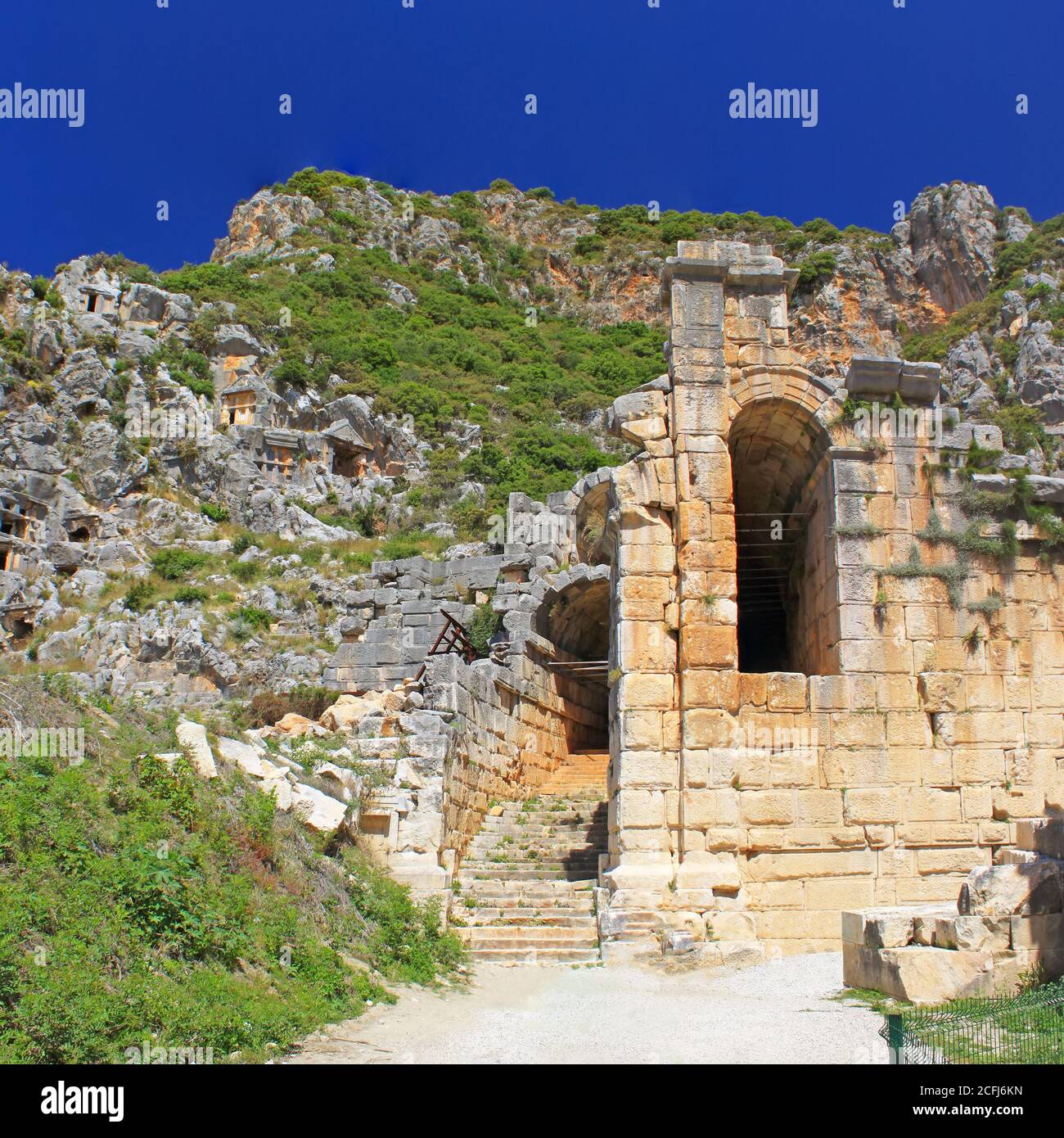 Ancient lycian rock tombs in Myra, Turkey Stock Photo - Alamy