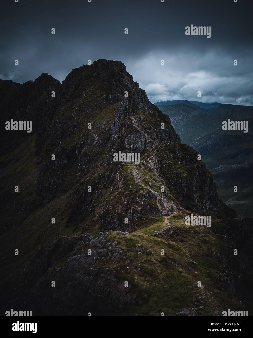 Aonach Eagach Ridge path, Glencoe, Scotland Stock Photo - Alamy