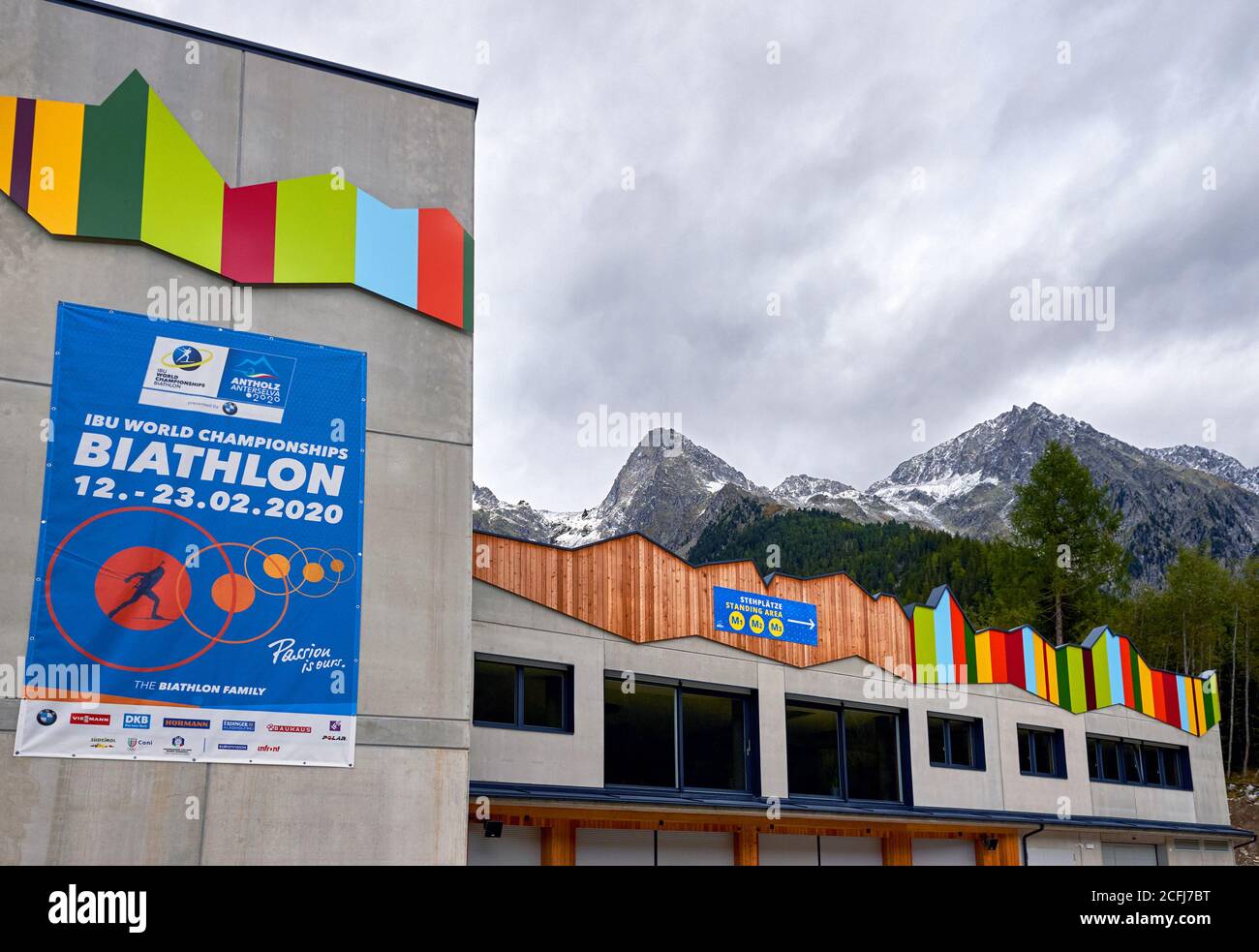 Visiting Anterselva biathlon arena. Dolomite Alps, Italy Stock Photo ...