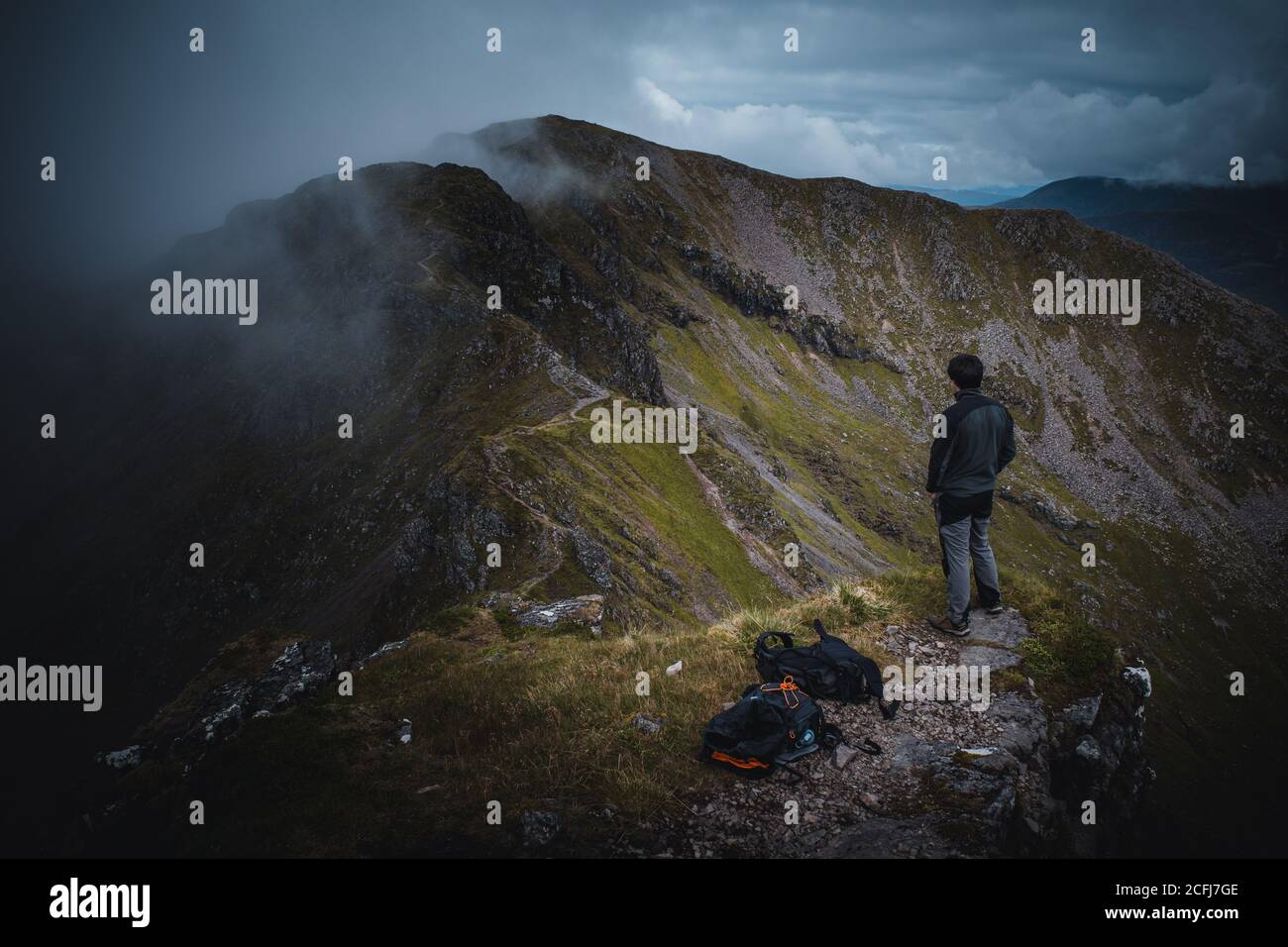 The View from Am Bodach, Aonach Eagach Ridge, Glencoe, Scotland Stock ...