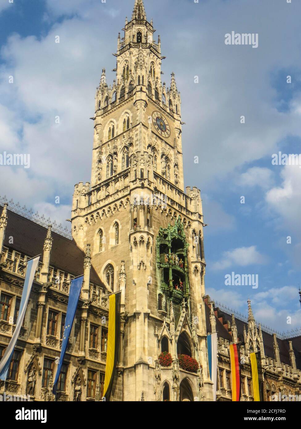 Munchen, Bavaria, Germany. The tower of the Neues Rathaus (New City ...