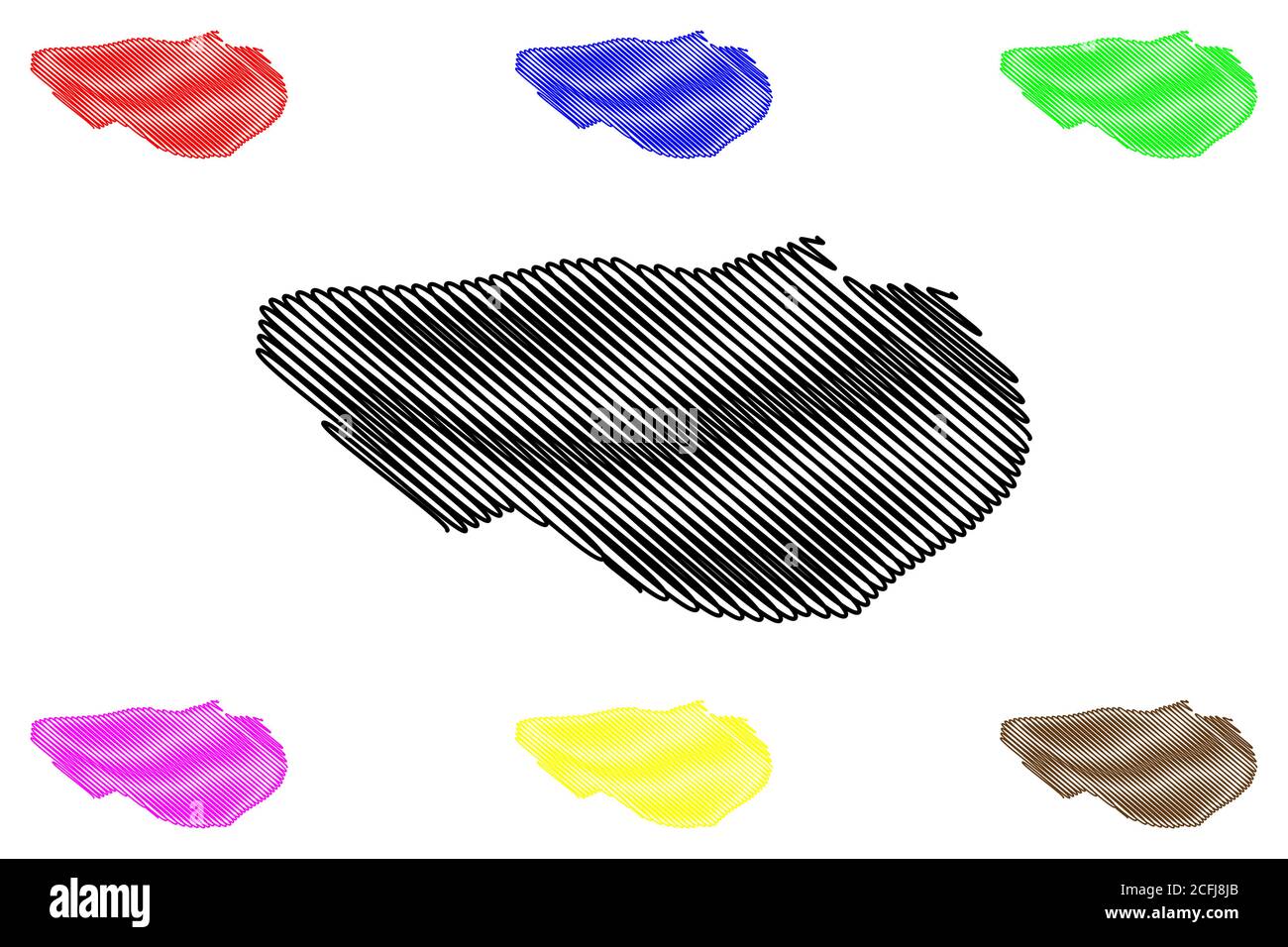 Sulaymaniyah City (Republic of Iraq, Kurdistan Region) map vector ...