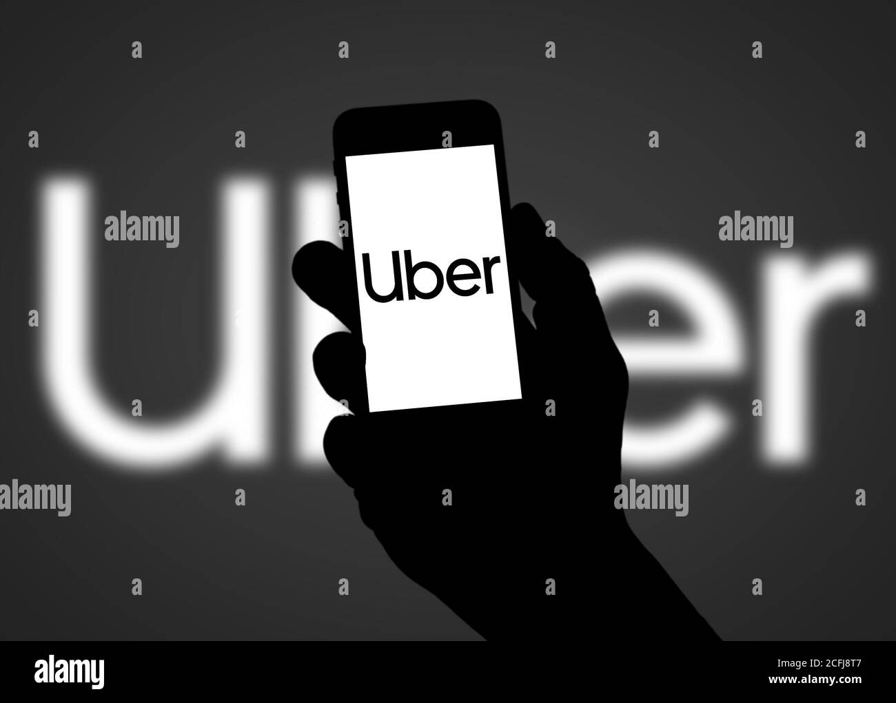 Uber logo hi-res stock photography and images - Alamy