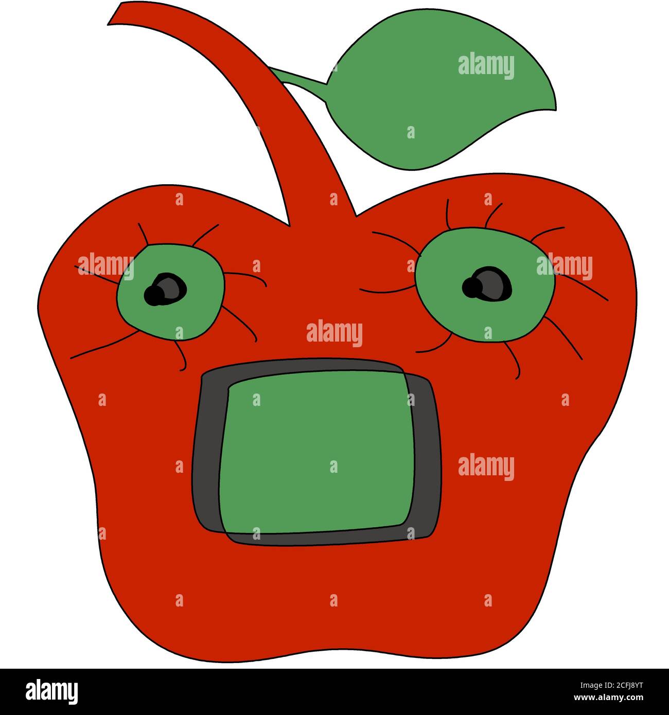Apple cartoon icon Cut Out Stock Images & Pictures - Alamy