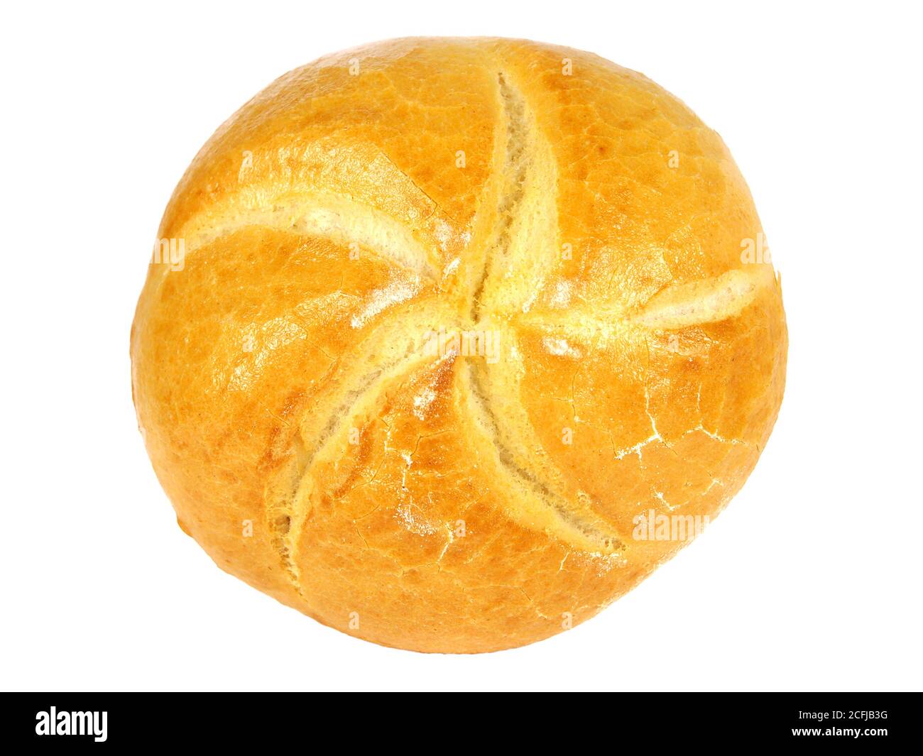 Kaiser roll bread isolated on white background Stock Photo - Alamy