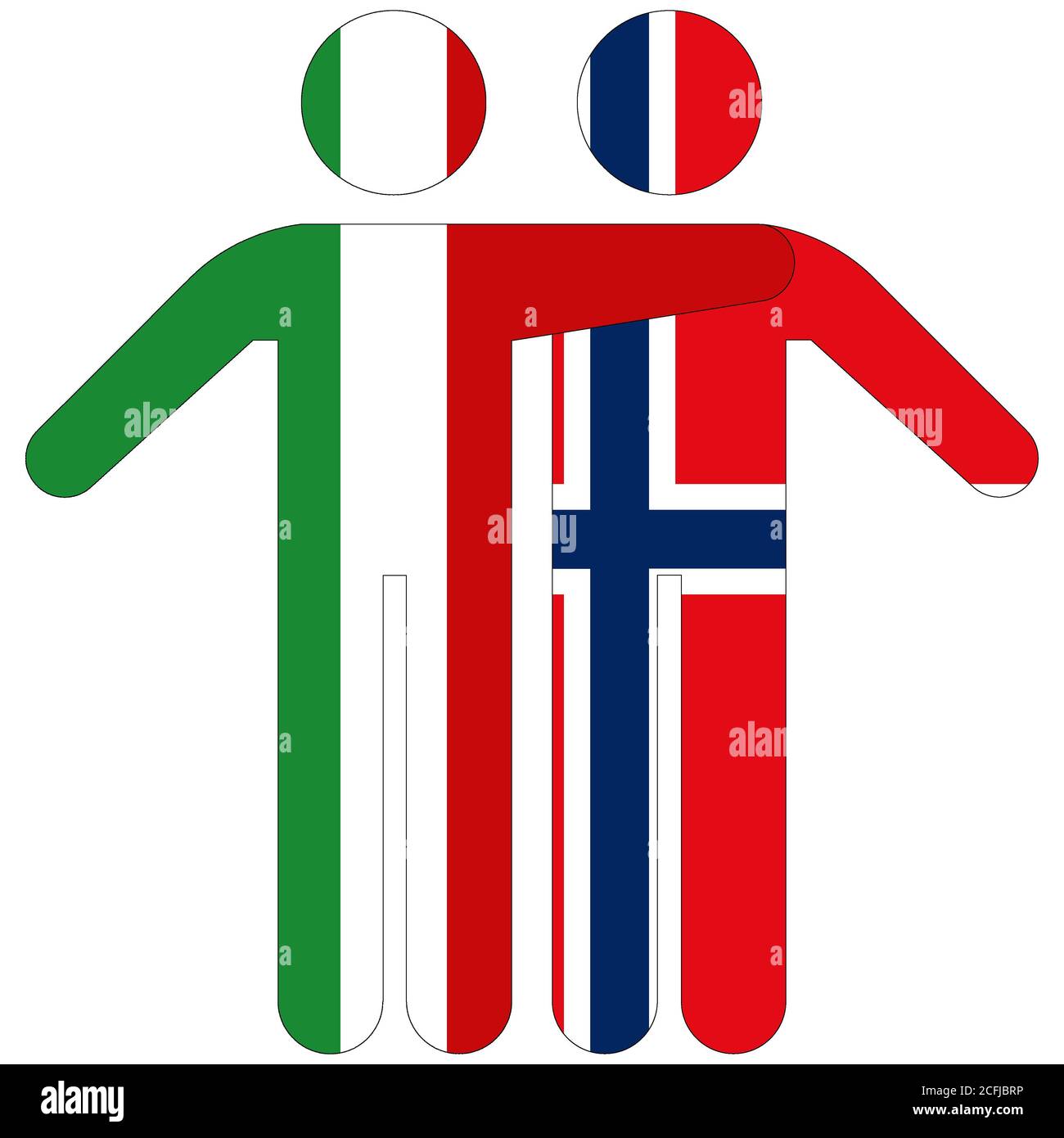 Italy - Norway / friendship concept on white background Stock Photo - Alamy