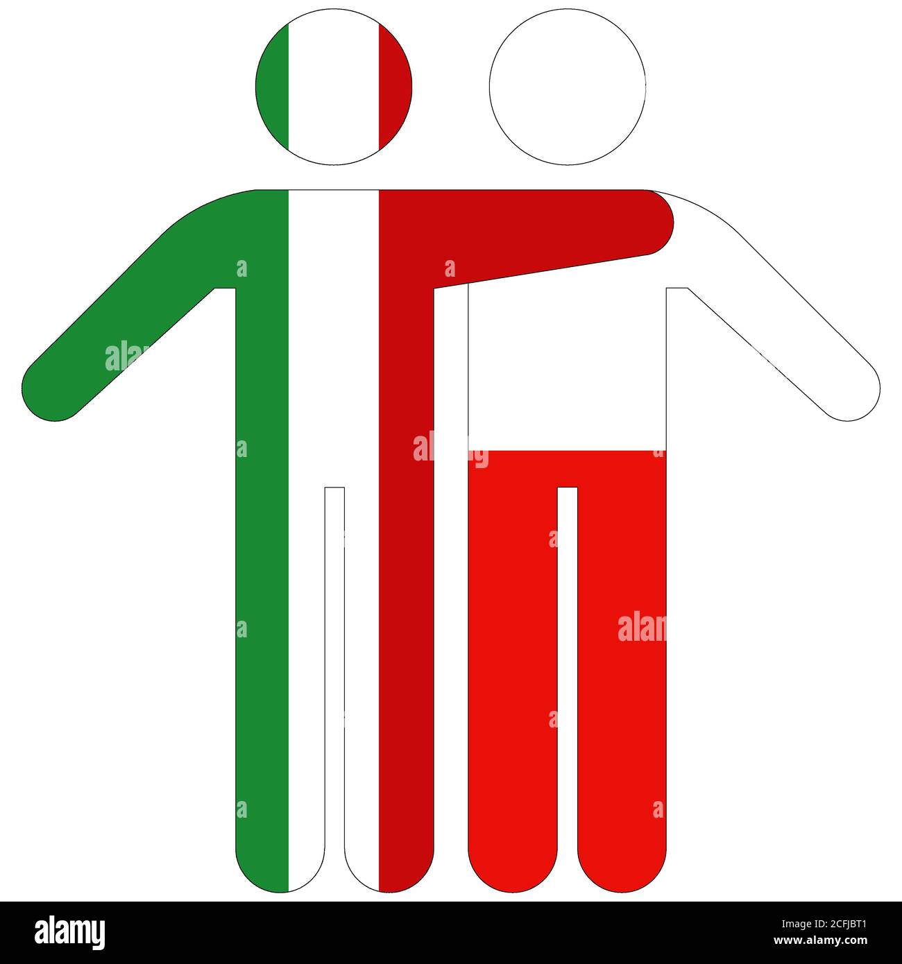 Italy - Poland / friendship concept on white background Stock Photo - Alamy