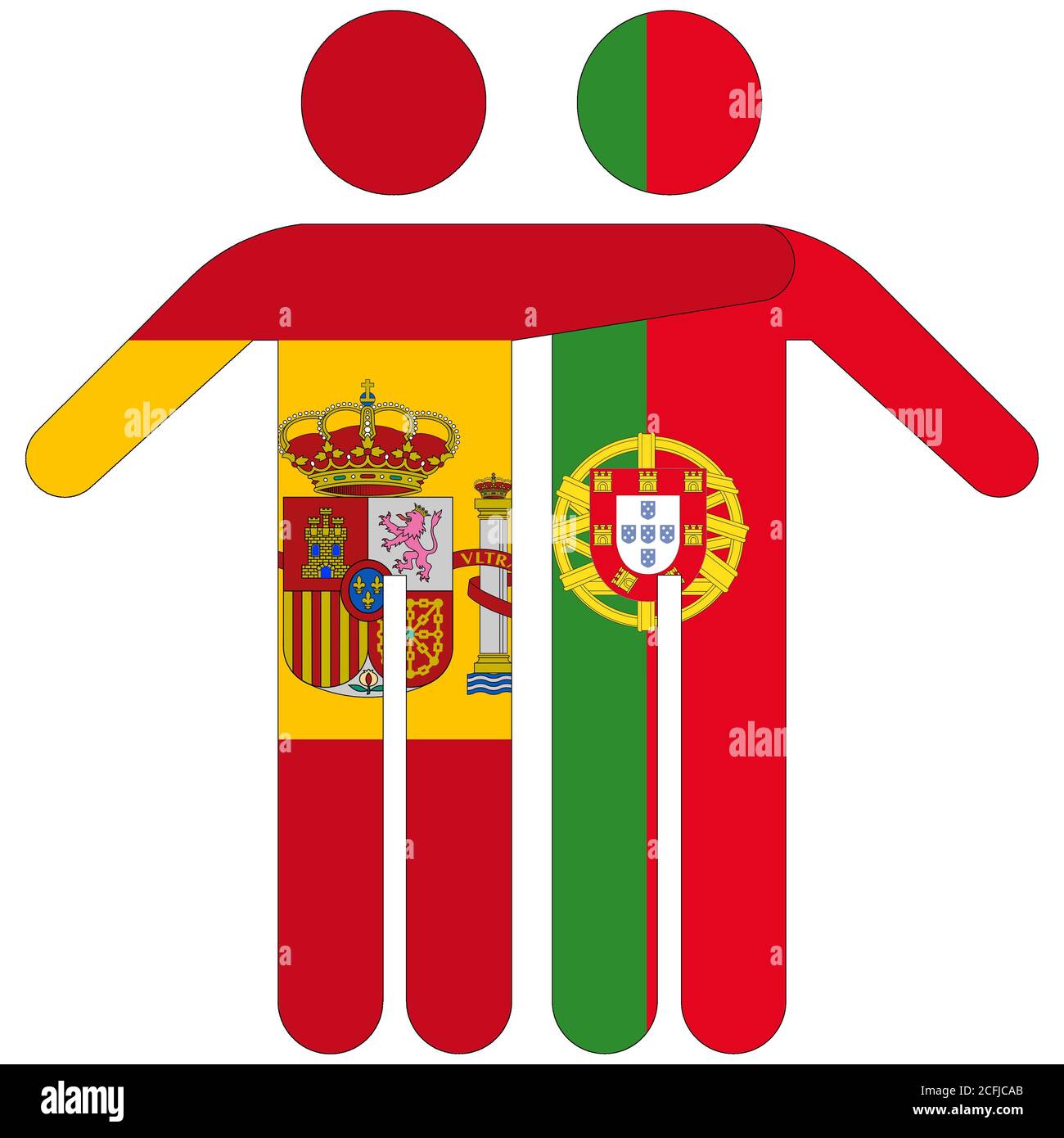 Spain - Portugal / friendship concept on white background Stock Photo ...