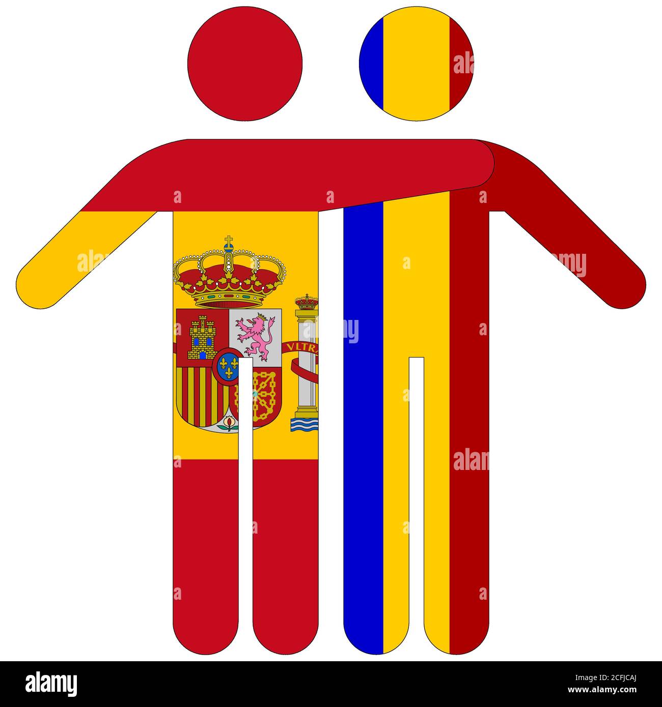 Spain - Romania / friendship concept on white background Stock Photo ...
