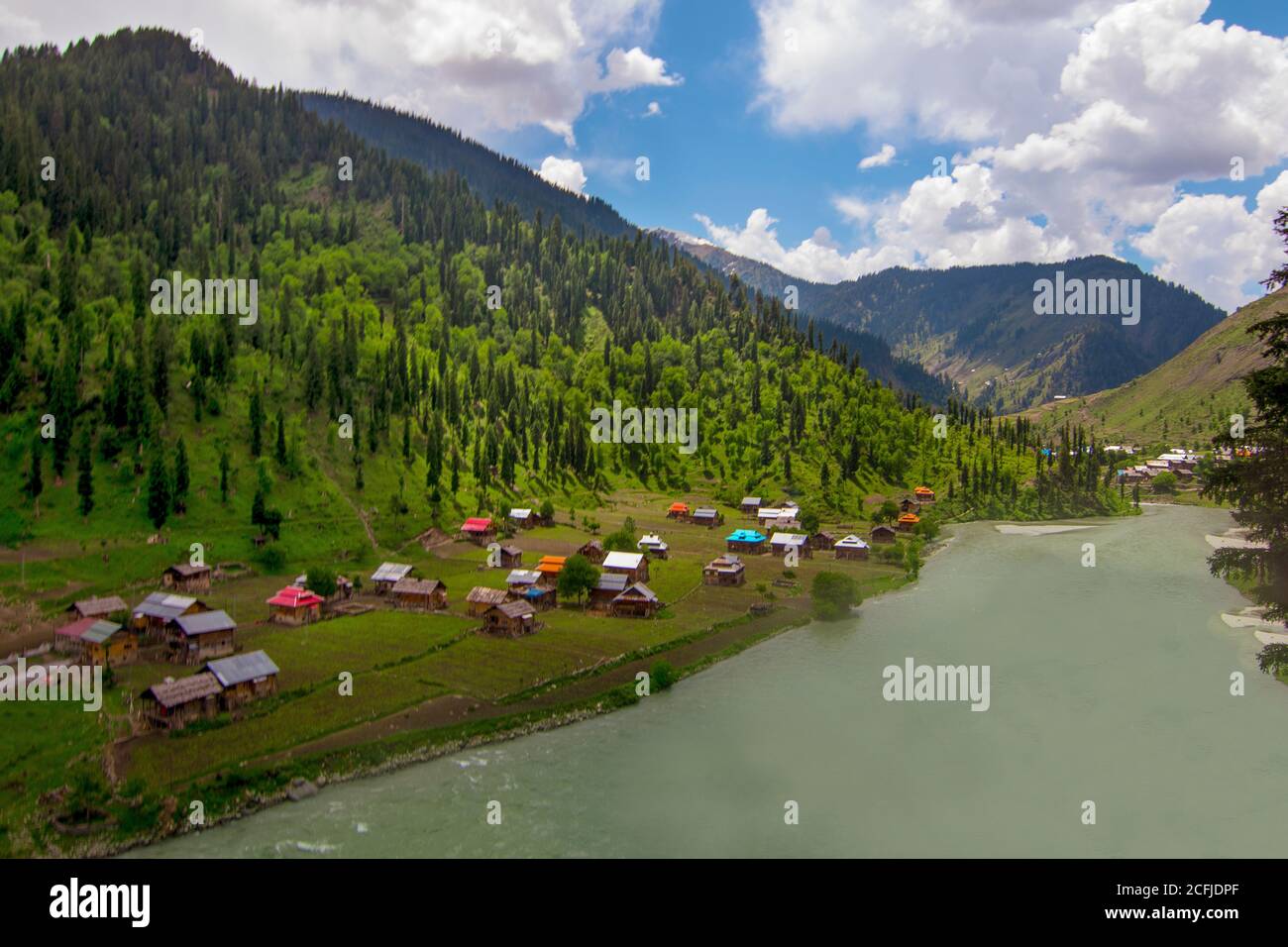 sardari a beautiful town in neelam valley Kashmir , Pakistan Stock ...