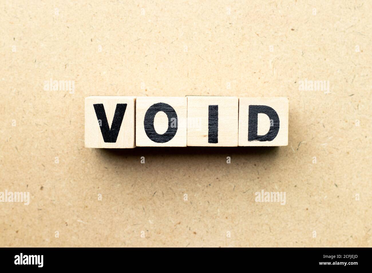 Letter block in word void on wood background Stock Photo - Alamy