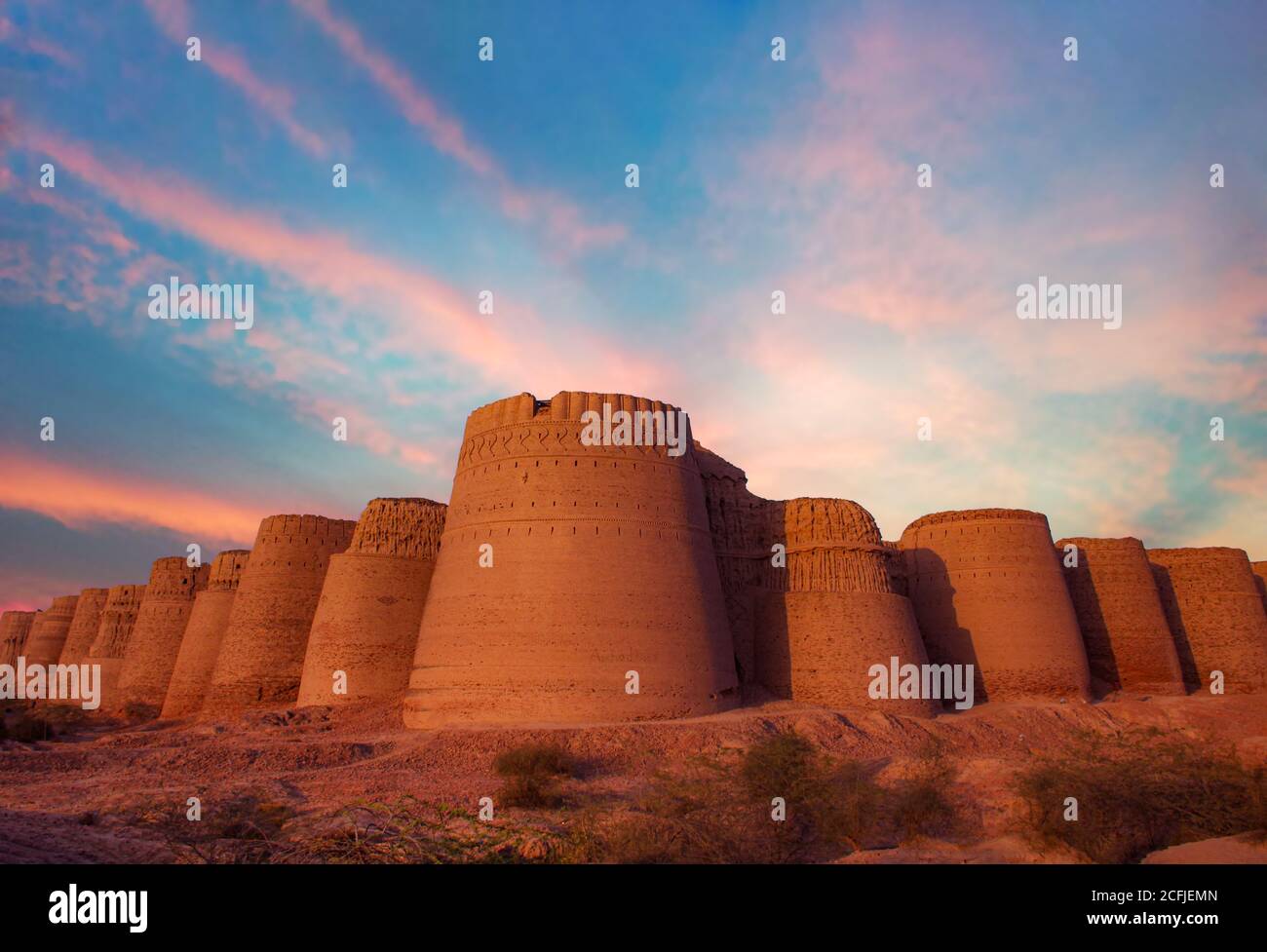 forts and castles in desert of Pakistan Stock Photo - Alamy