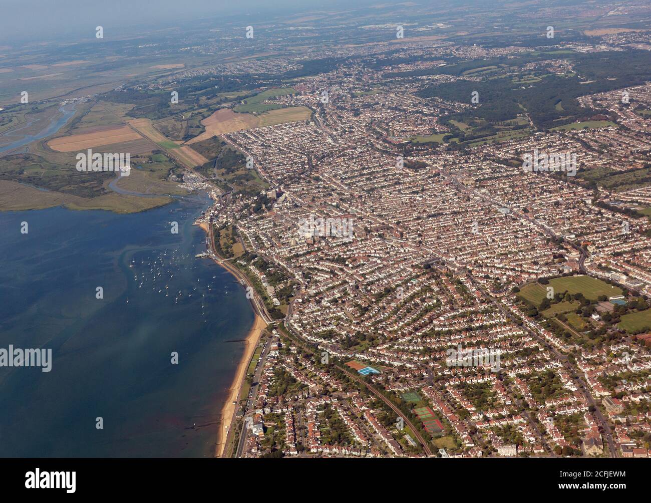 Aerial view uk coastal town hi-res stock photography and images - Alamy