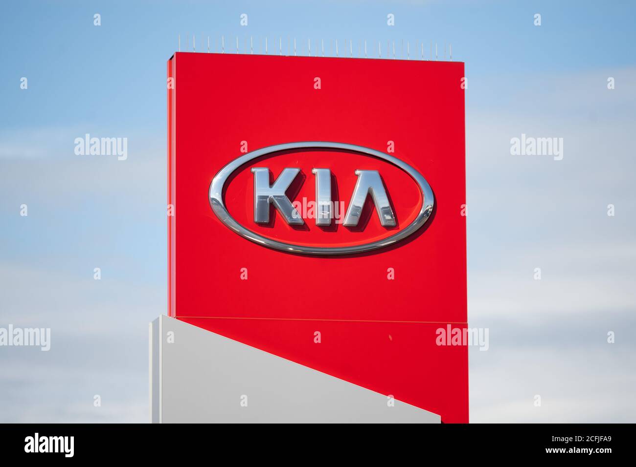 A KIA car garage sign Stock Photo - Alamy