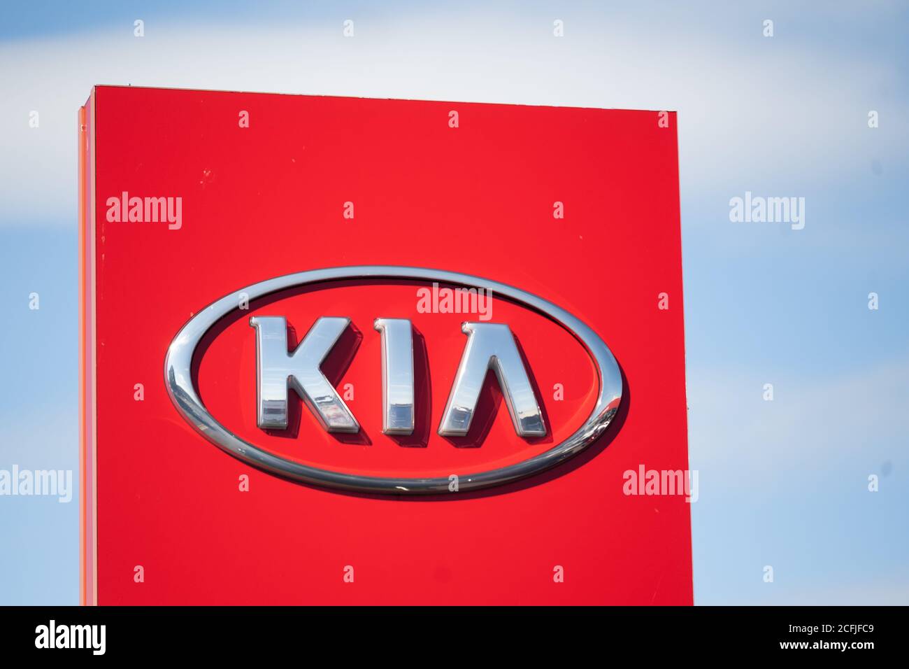 A KIA car garage sign Stock Photo - Alamy