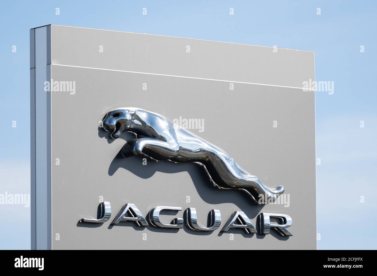A Jaguar car garage sign Stock Photo - Alamy