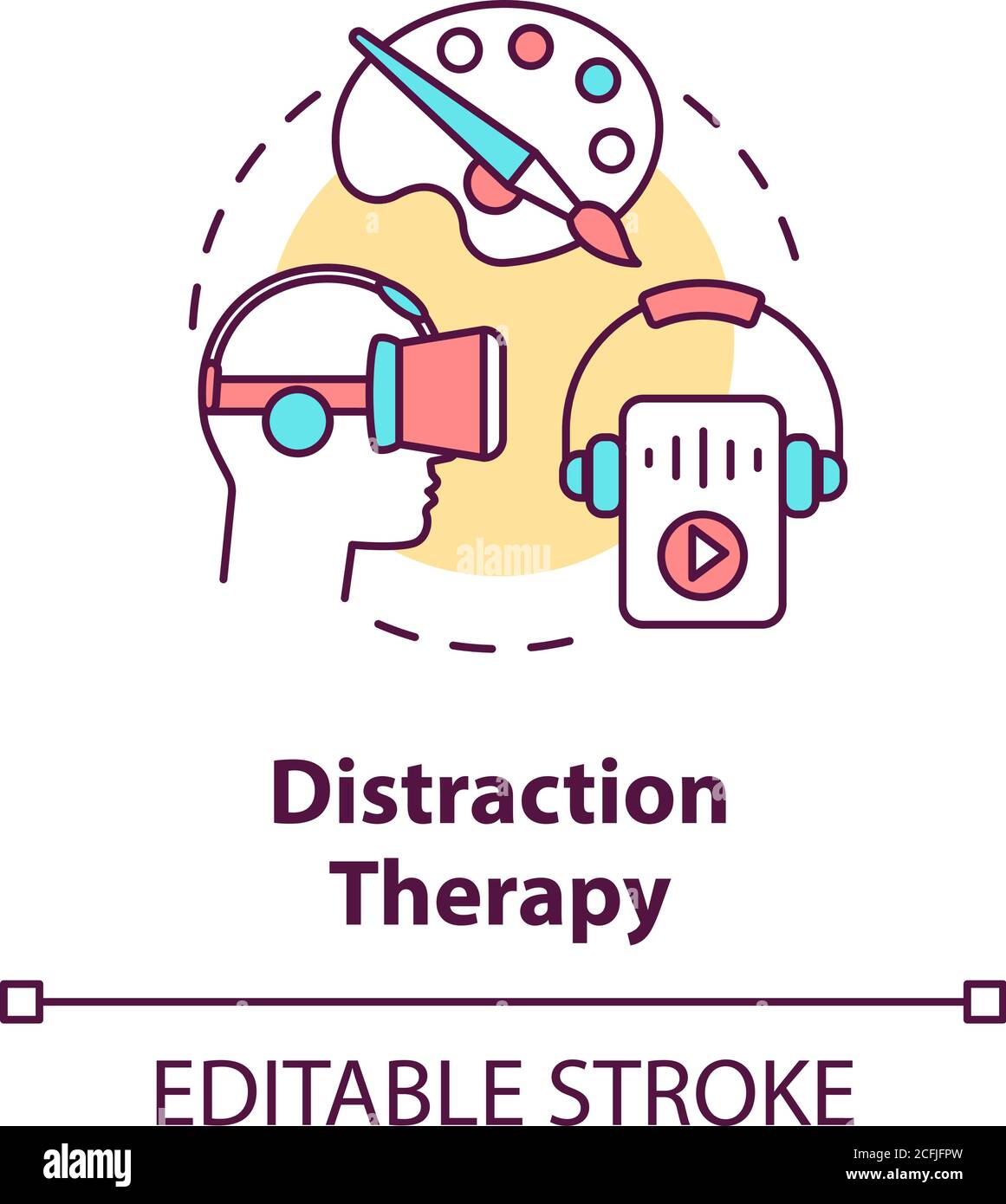 Distraction therapy concept icon Stock Vector Image & Art - Alamy
