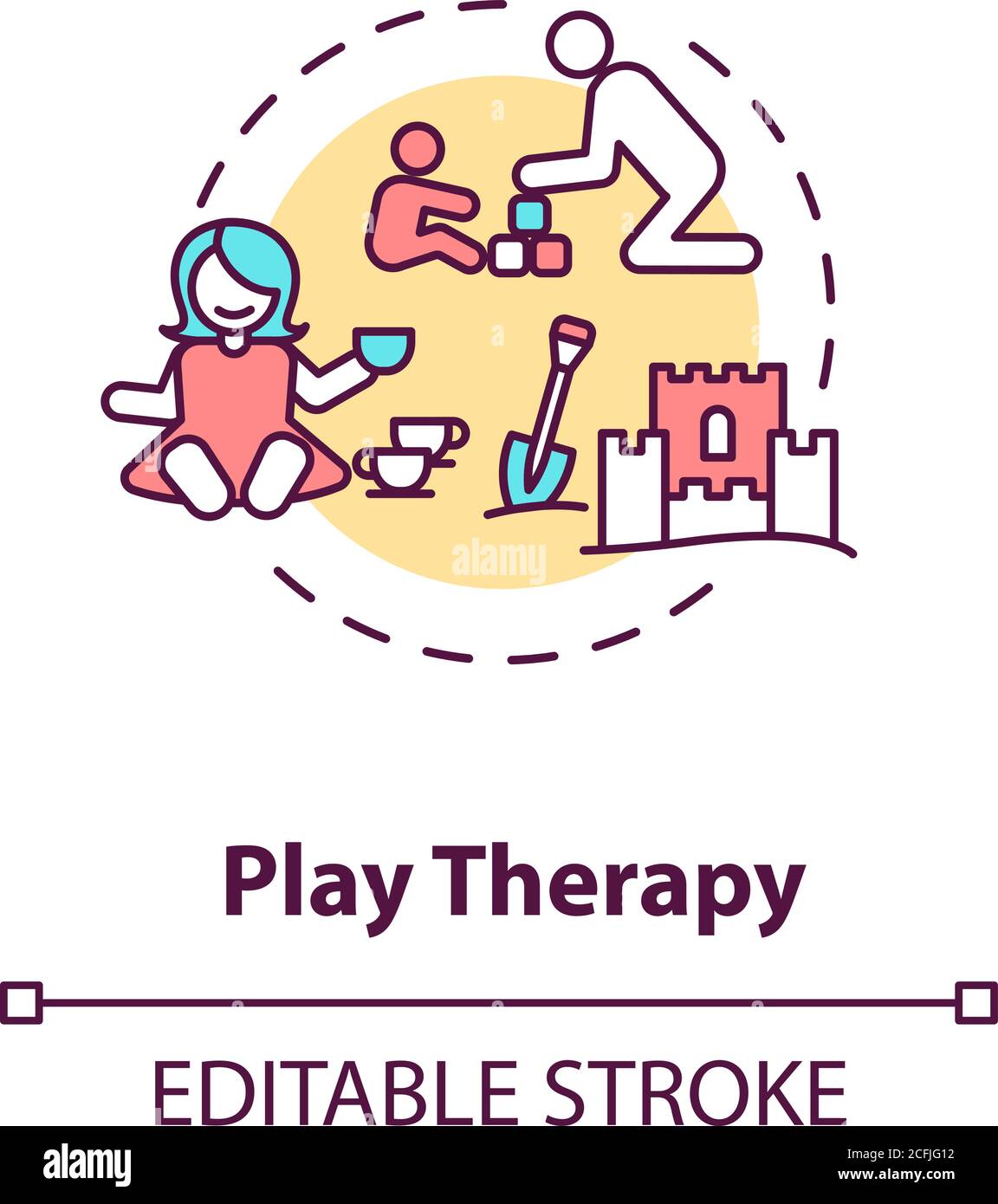 Play therapy concept icon Stock Vector Image & Art - Alamy