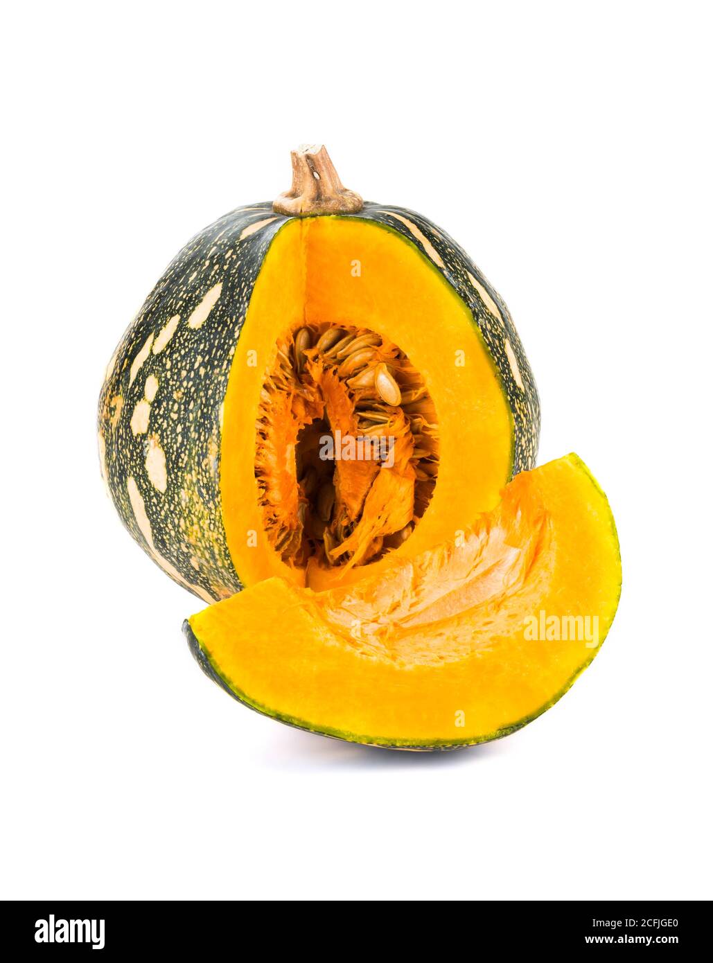Ripe pumpkin on white background Stock Photo - Alamy