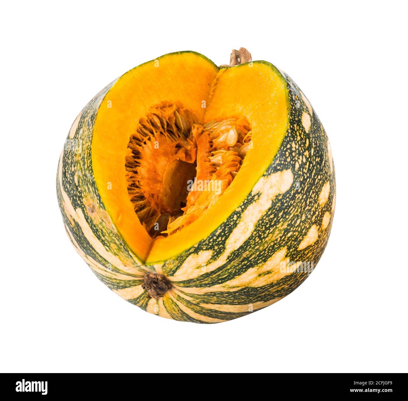 Fresh ripe half cut pumpkin Cut Out Stock Images & Pictures - Alamy