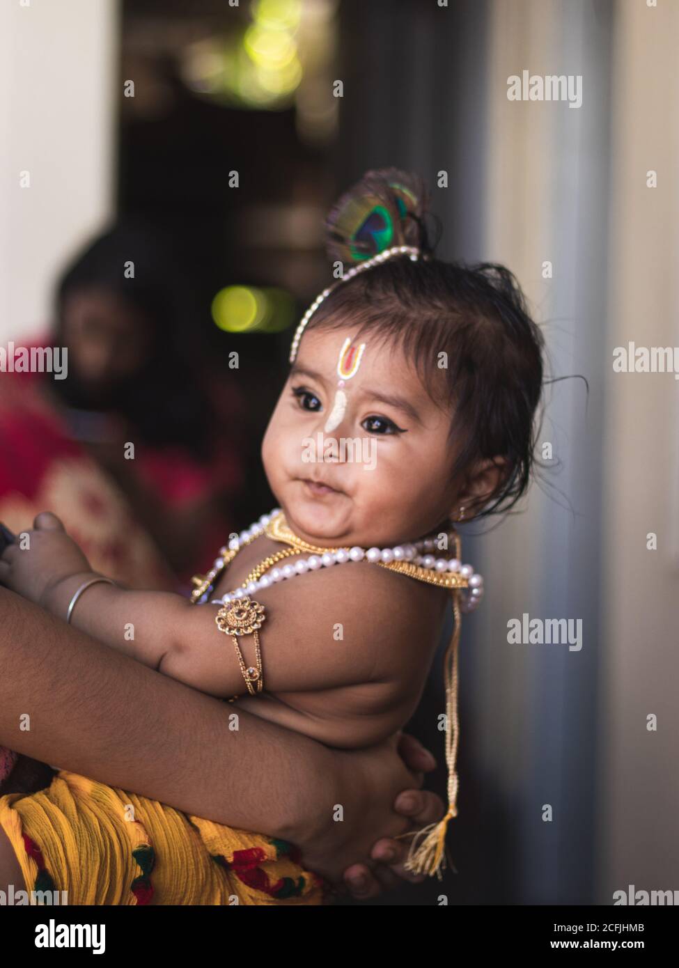 Cute baby dressed up like lord krishna/gopal in the occasion of ...