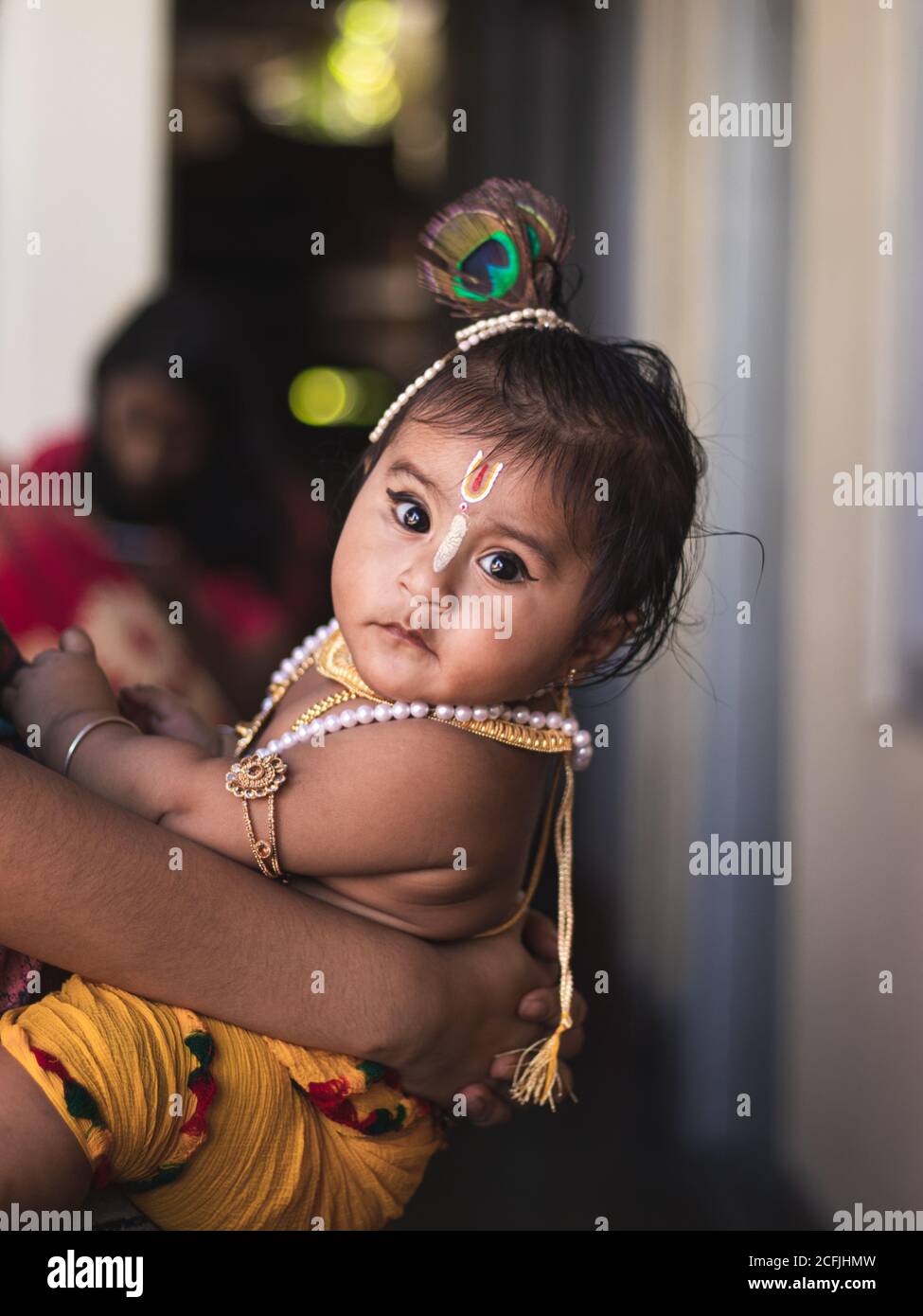 Cute baby dressed up like lord krishna/gopal in the occasion of ...