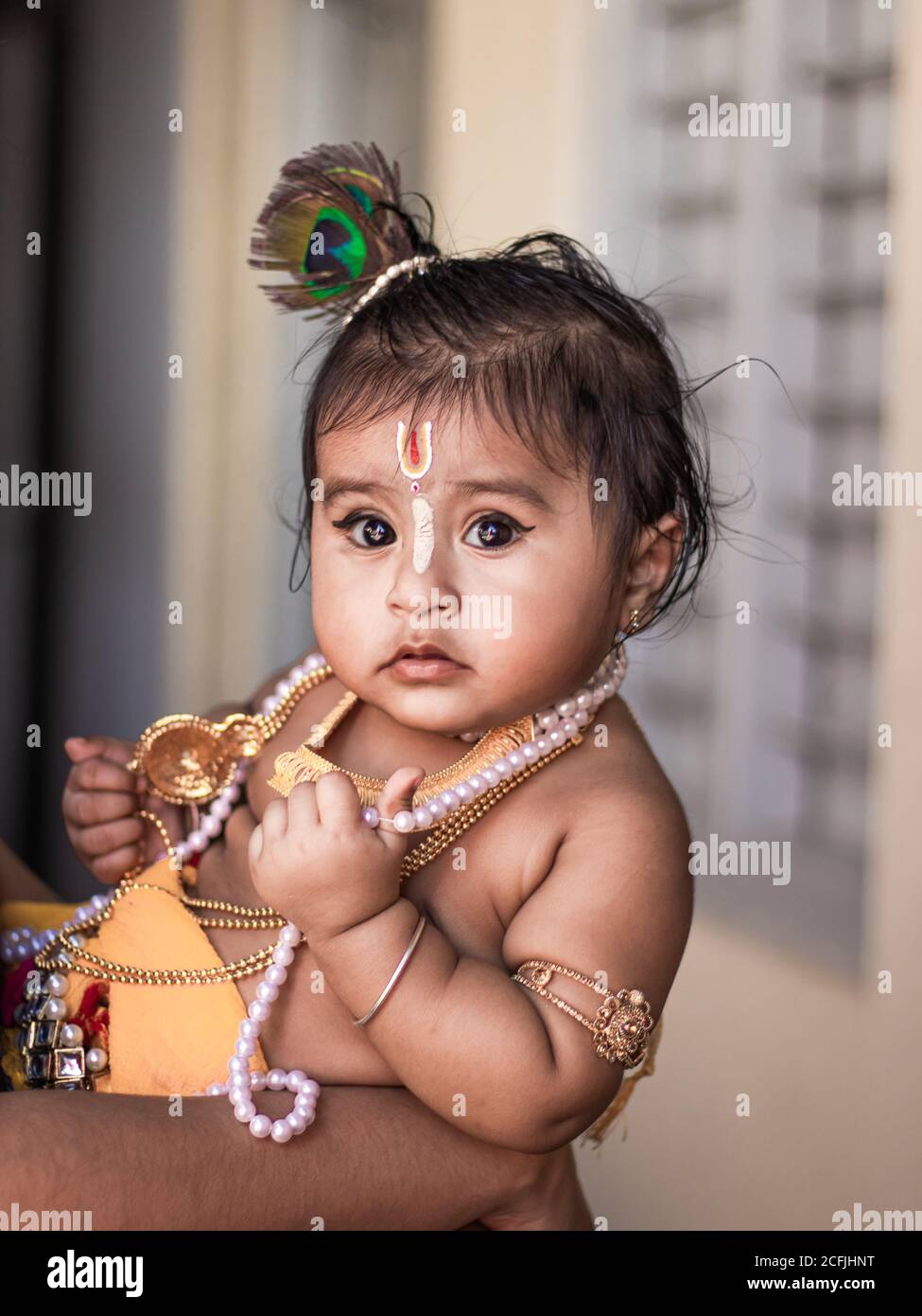 Cute baby dressed up like lord krishna/gopal in the occasion of ...
