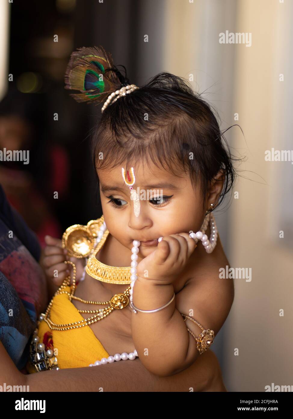 Cute baby dressed up like lord krishna/gopal in the occasion of ...