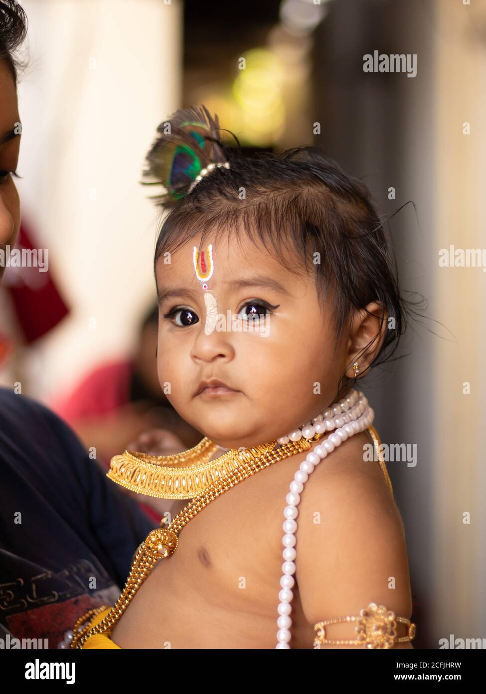 Cute baby dressed up like lord krishna/gopal in the occasion of ...