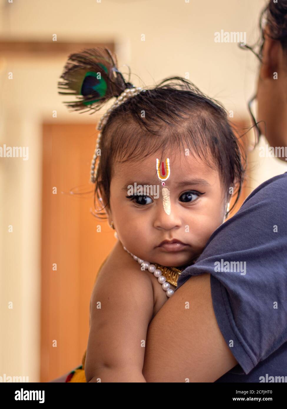 Cute baby dressed up like lord krishna/gopal in the occasion of ...