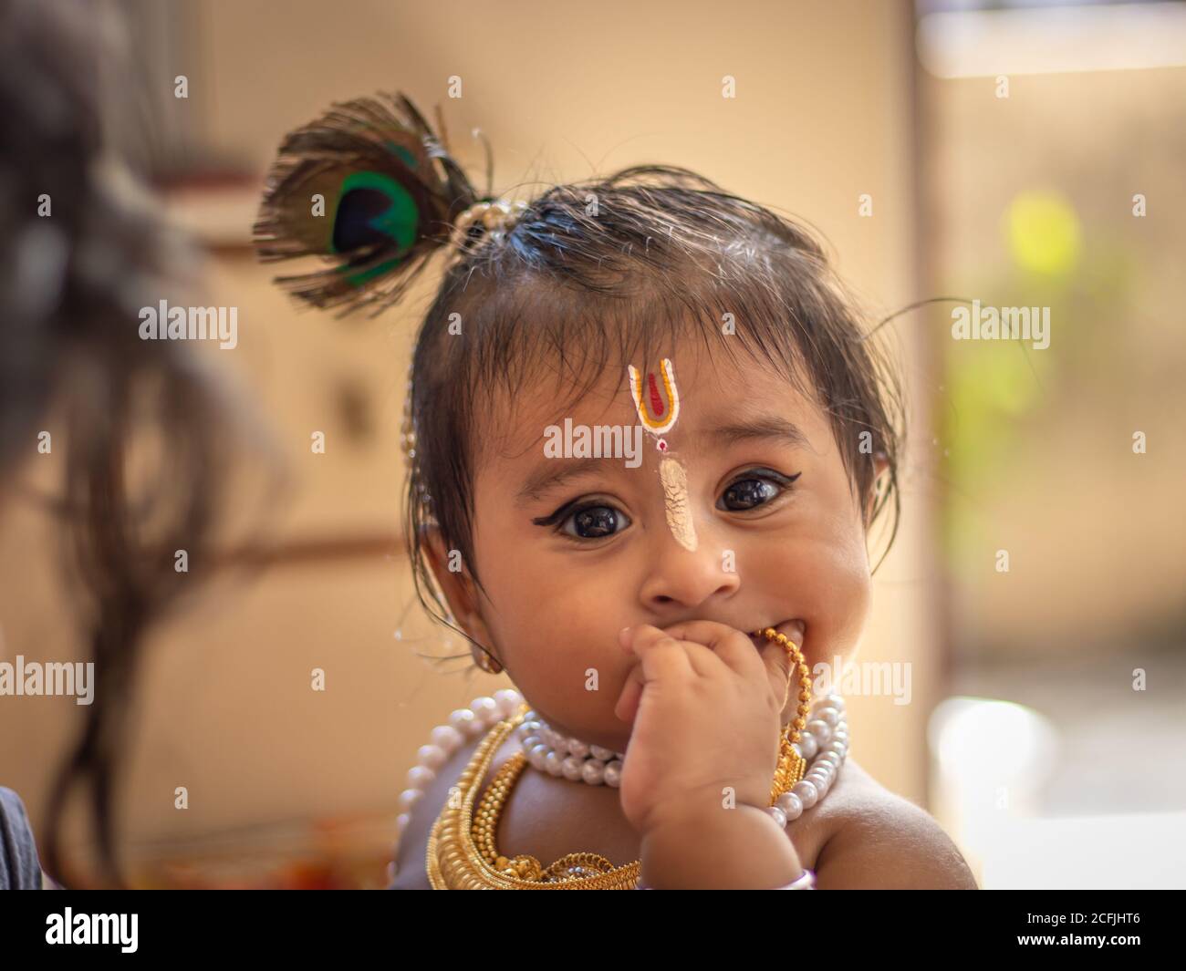 Cute baby dressed up like lord krishna/gopal in the occasion of ...