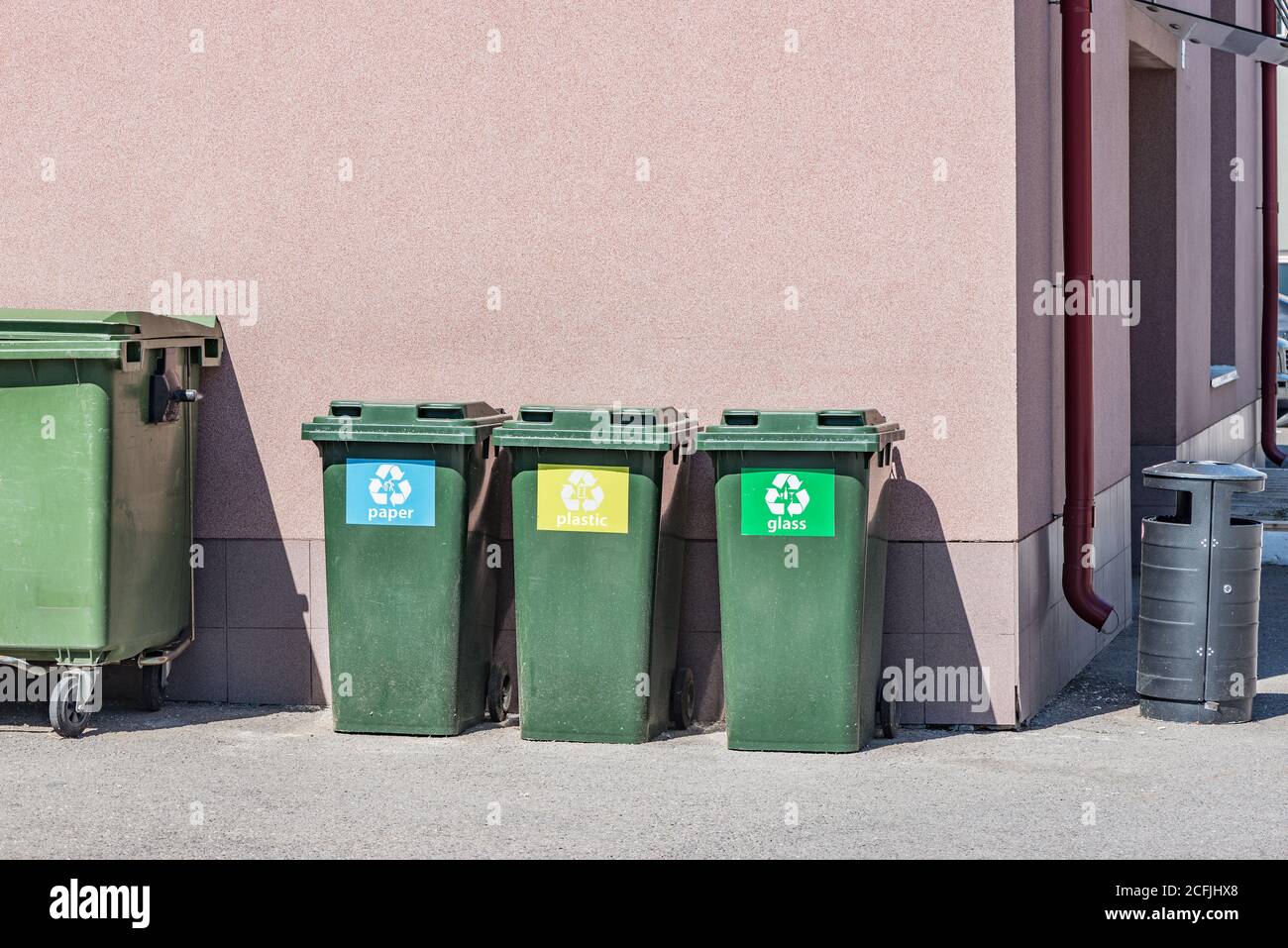 Containers for the waste collection Stock Photo - Alamy