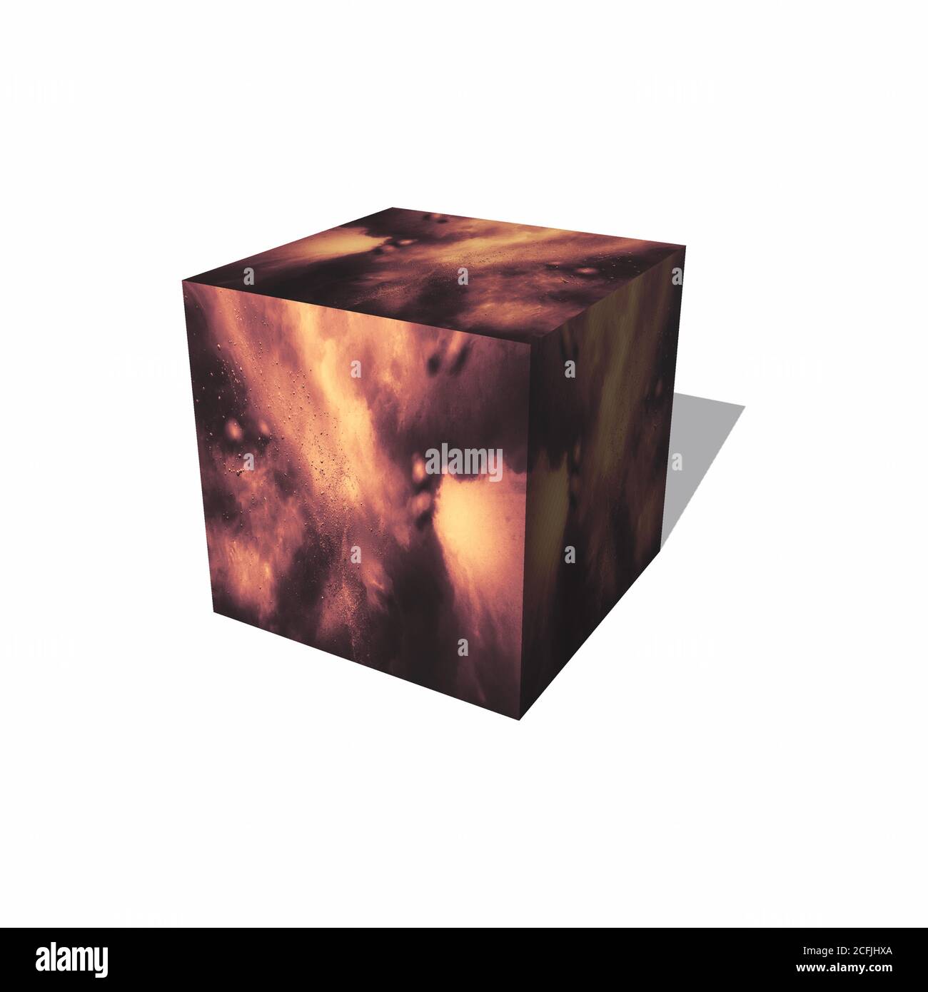 Abstract geometric cube. Object on a white background. 3D rendering ...