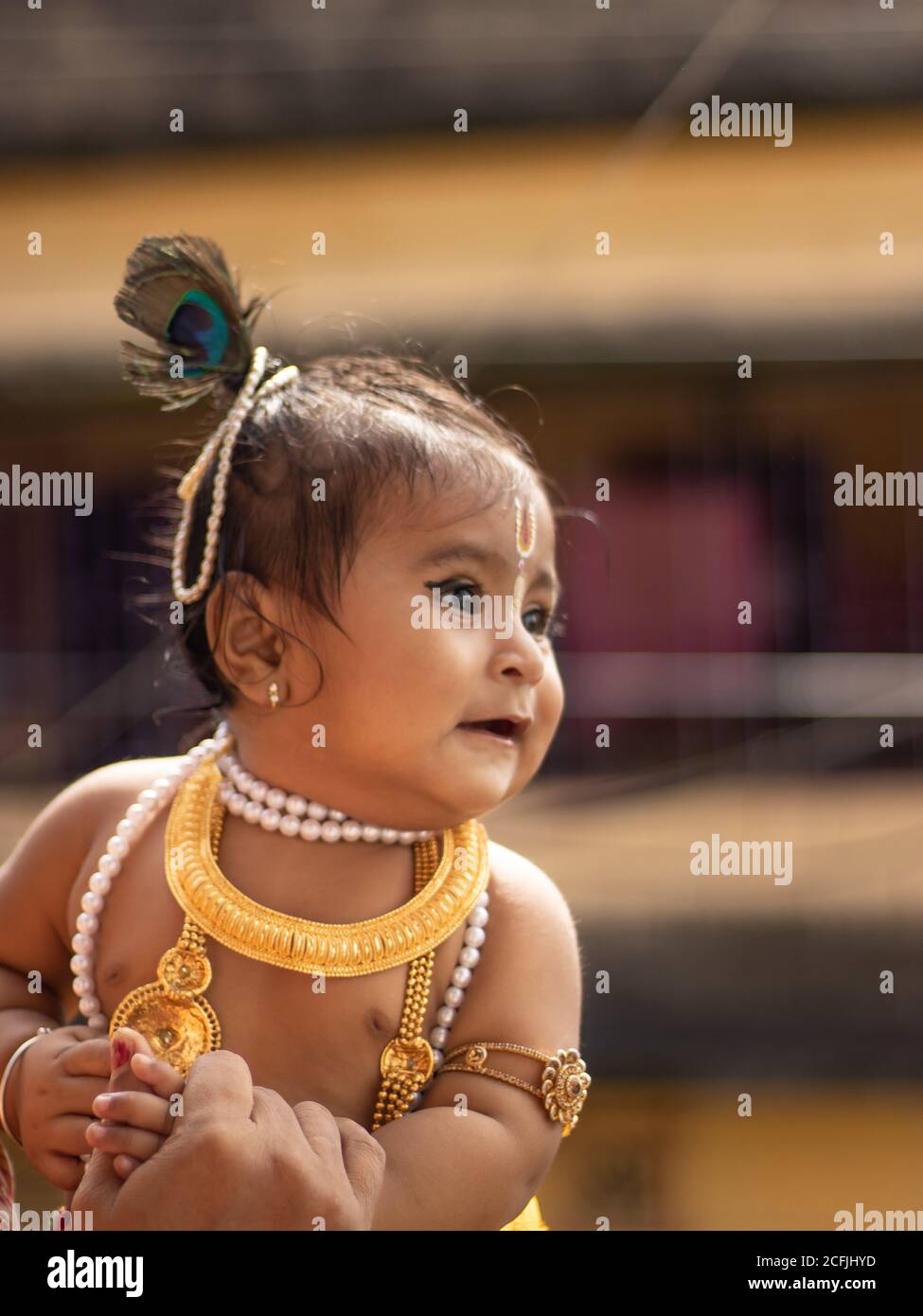 Cute baby dressed up like lord krishna/gopal in the occasion of ...