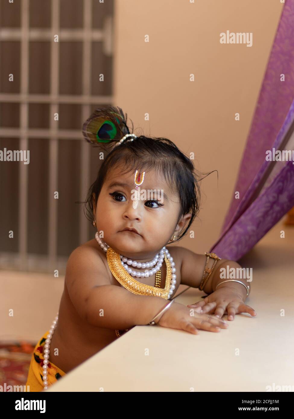 Cute baby dressed up like lord krishna/gopal in the occasion of ...