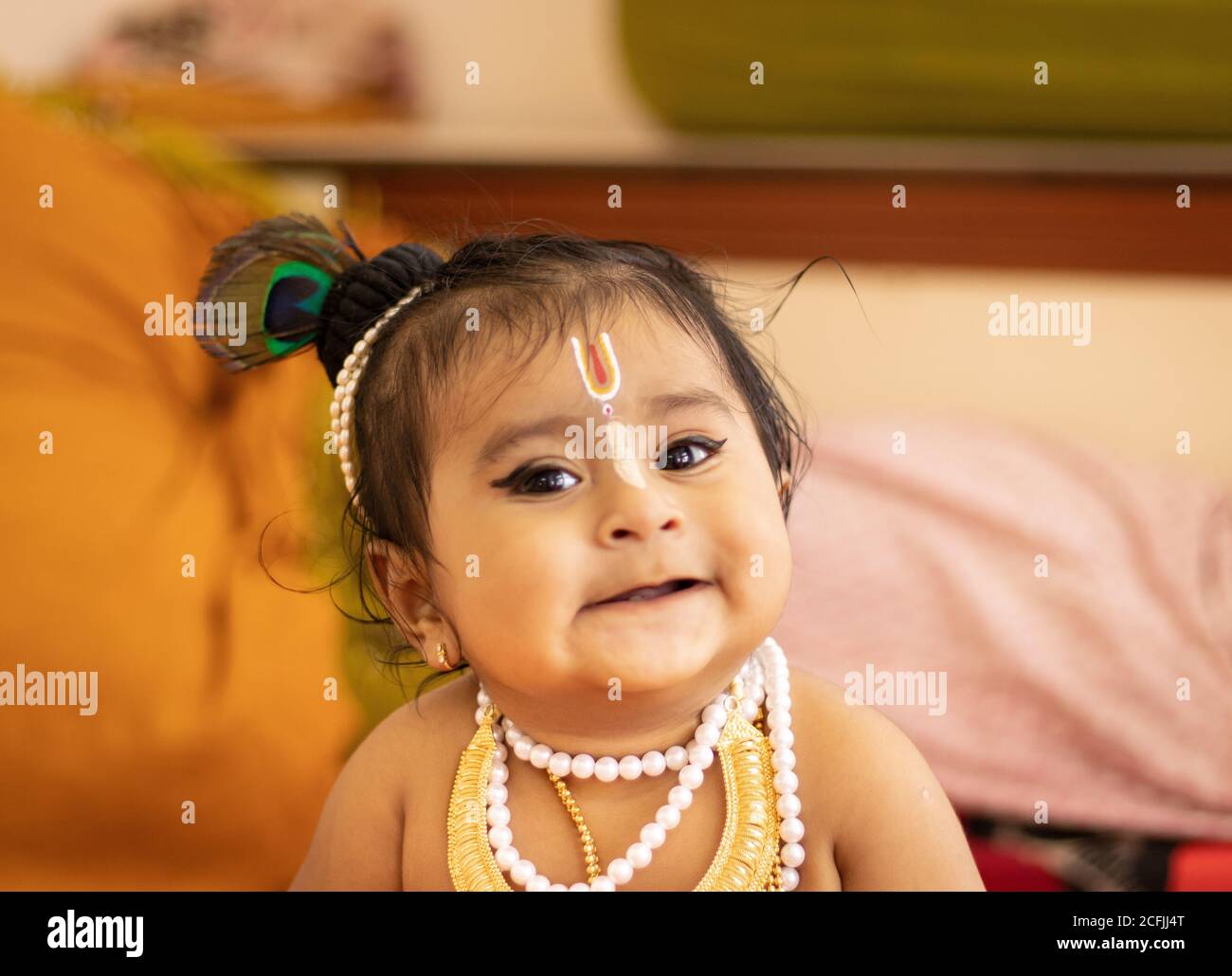Cute baby dressed up like lord krishna/gopal in the occasion of ...
