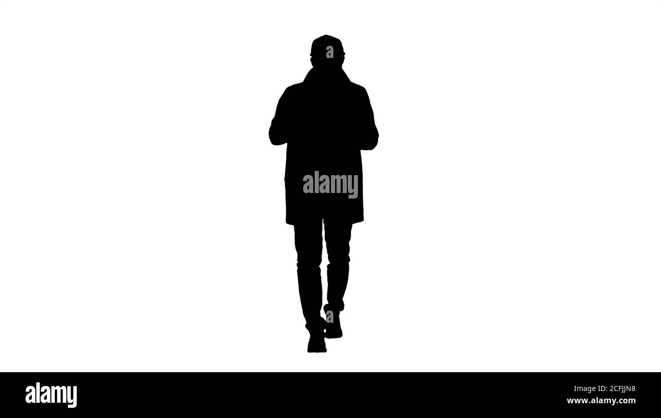 Silhouette Stylish guy connected on internet with tablet Stock Photo ...