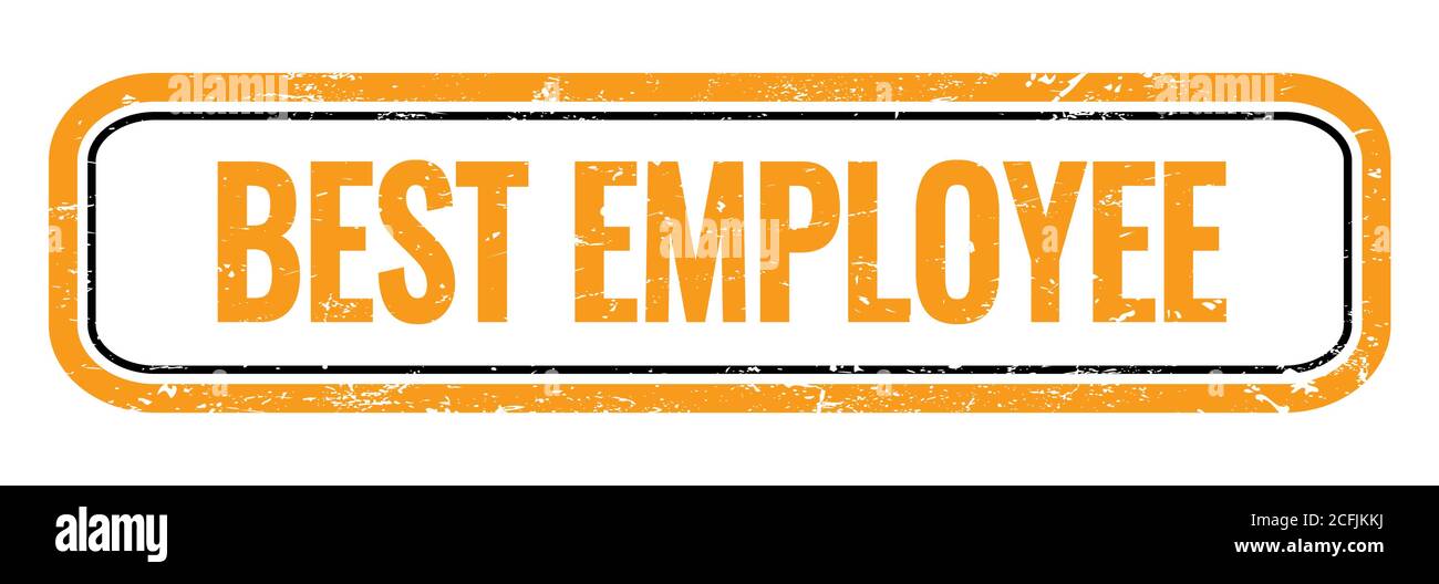 BEST EMPLOYEE orange grungy rectangle stamp sign Stock Photo - Alamy