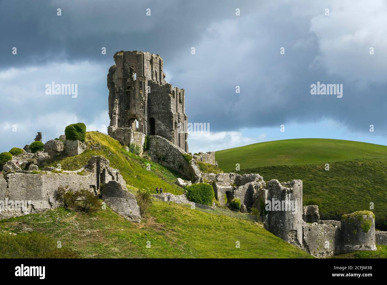 Corfe Castle, Dorset, UK. 6th September 2020. UK Weather. View from ...