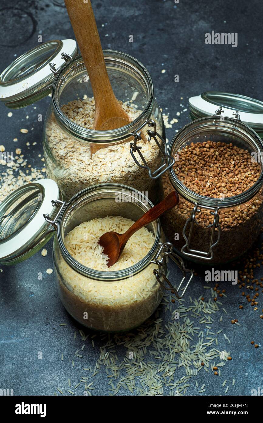 Glass jar rice different varieties hi-res stock photography and images ...