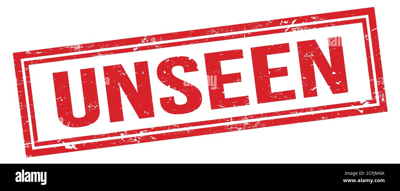 UNSEEN red grungy rectangle stamp sign Stock Photo - Alamy