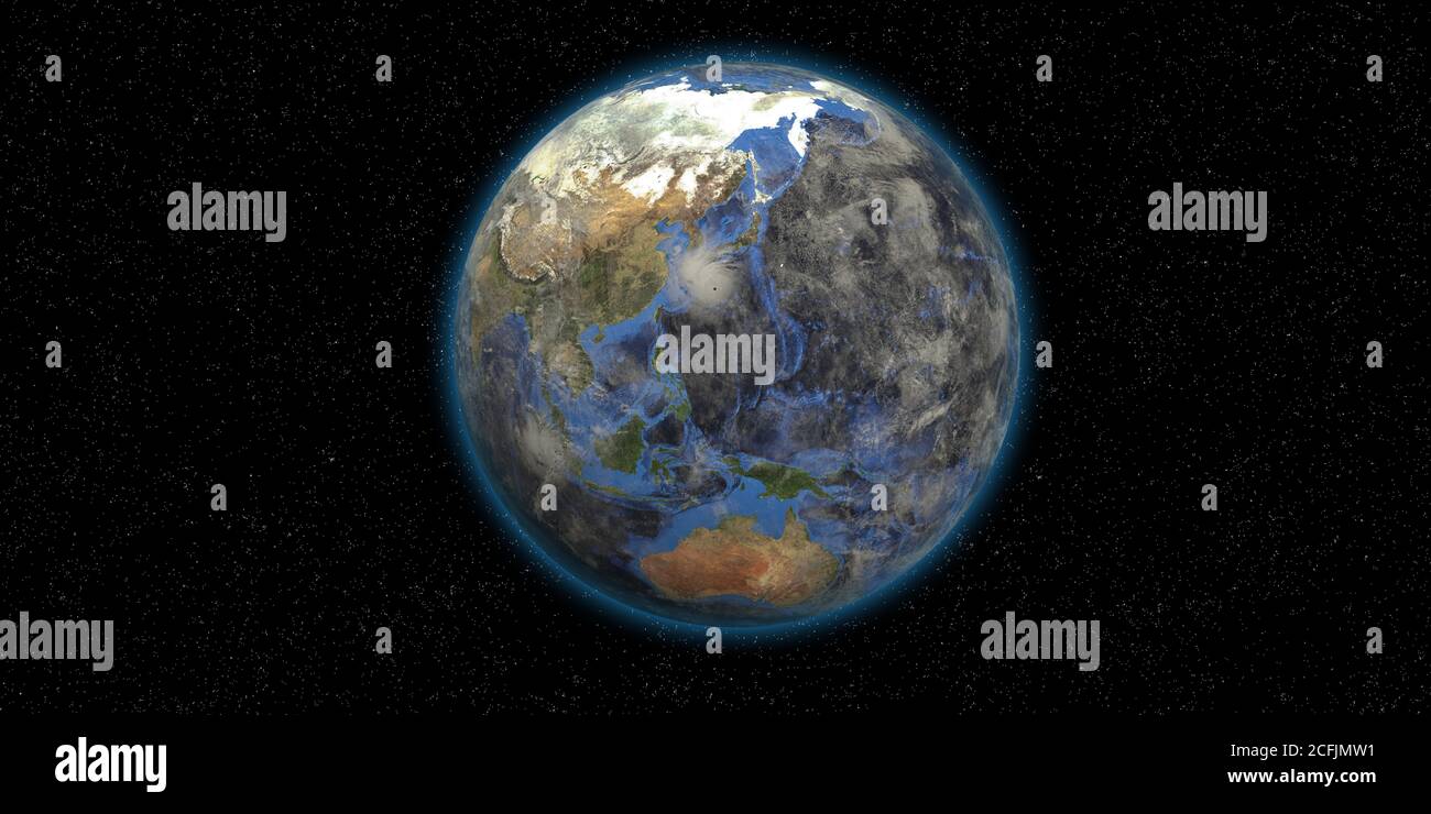 Typhoon Haishen shown from Space. Extremely detailed and realistic high ...